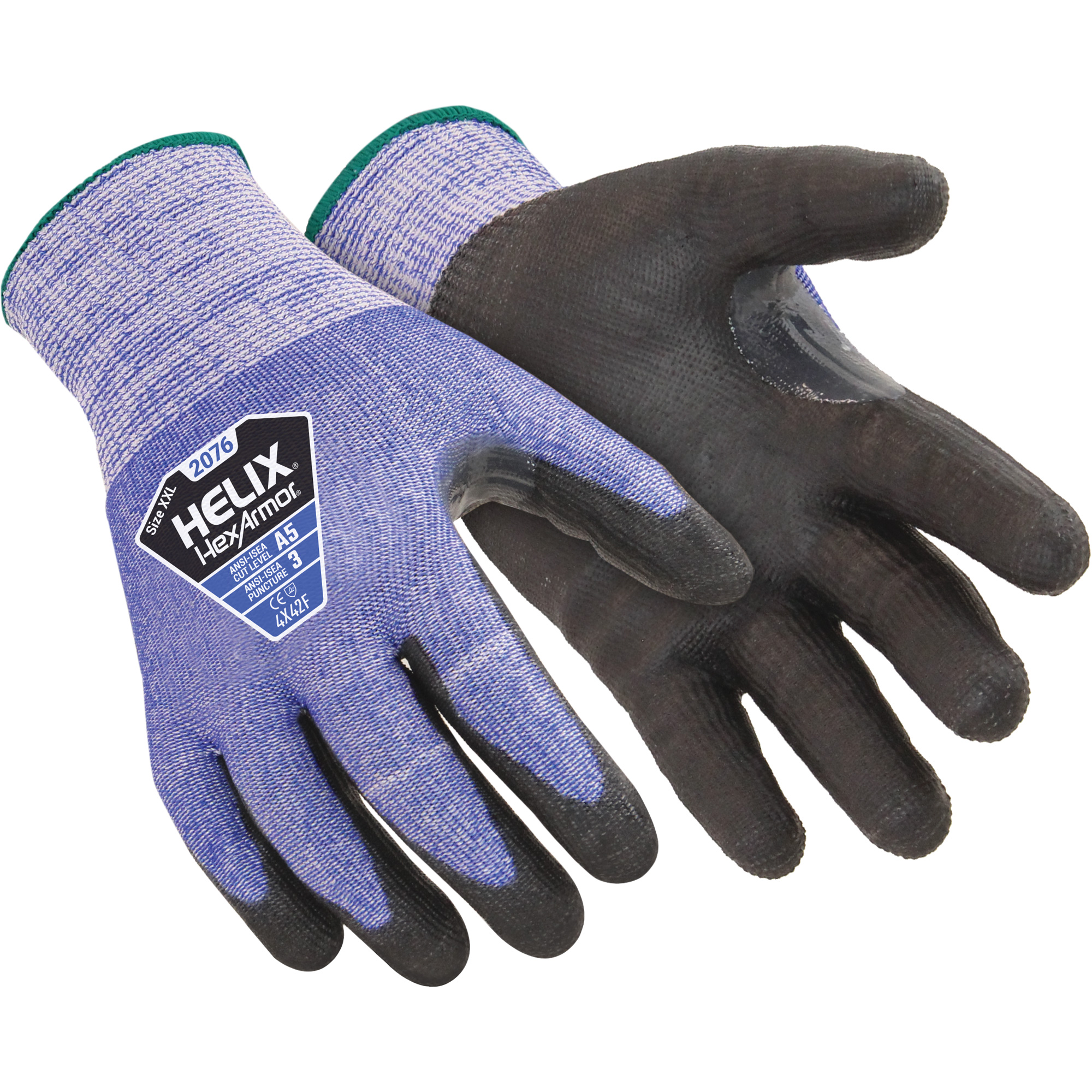 Hexarmor 2076-M (8) Helix 2076 Coated Gloves, Size Medium/8, 13 Gauge ...