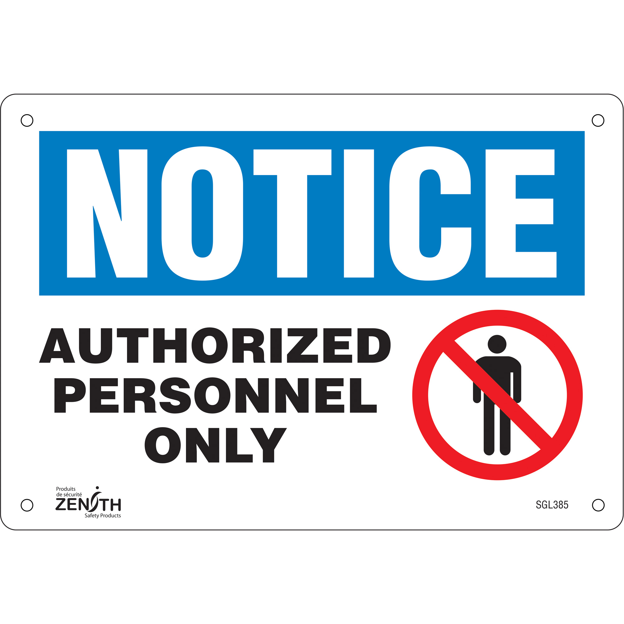 Zenith Safety Products SGL385 "Authorized Personnel Only" Sign, 7" x 10 ...