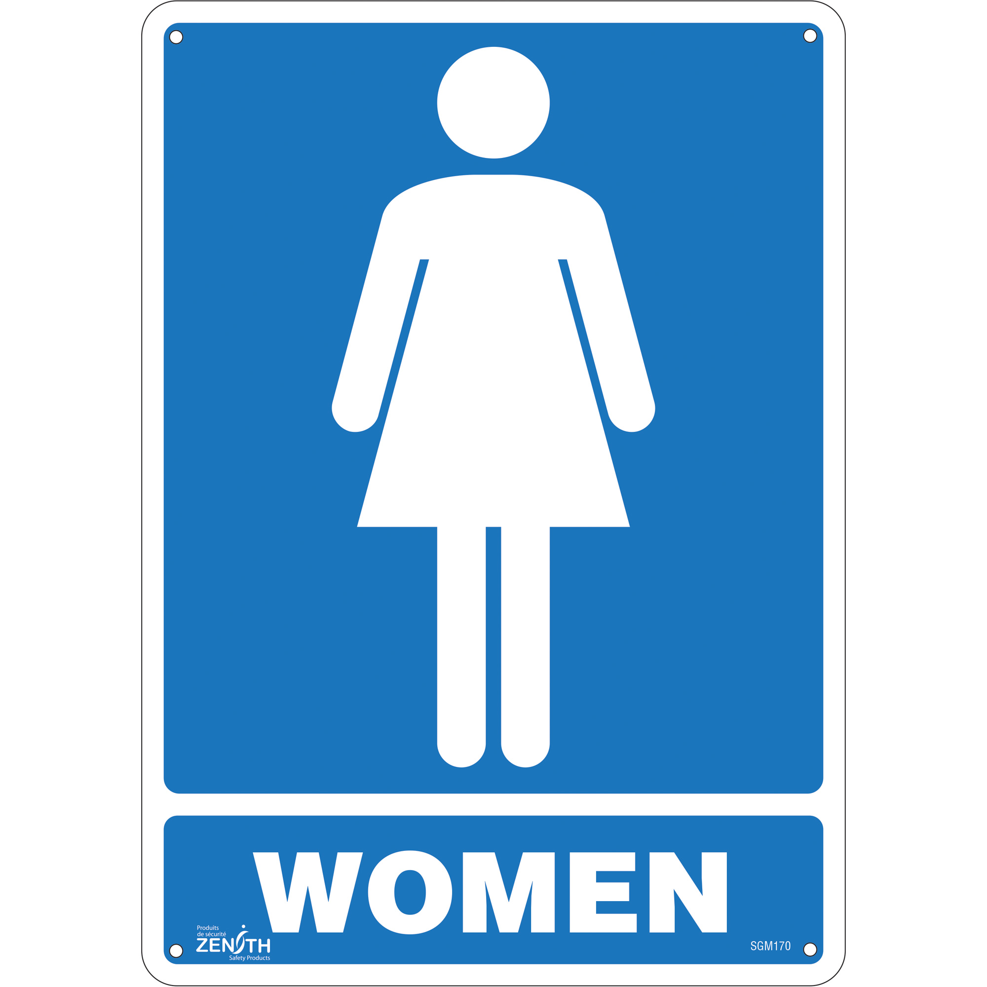 Zenith Safety Products SGM170 "Women" Sign, 14" x 10", Aluminum ...