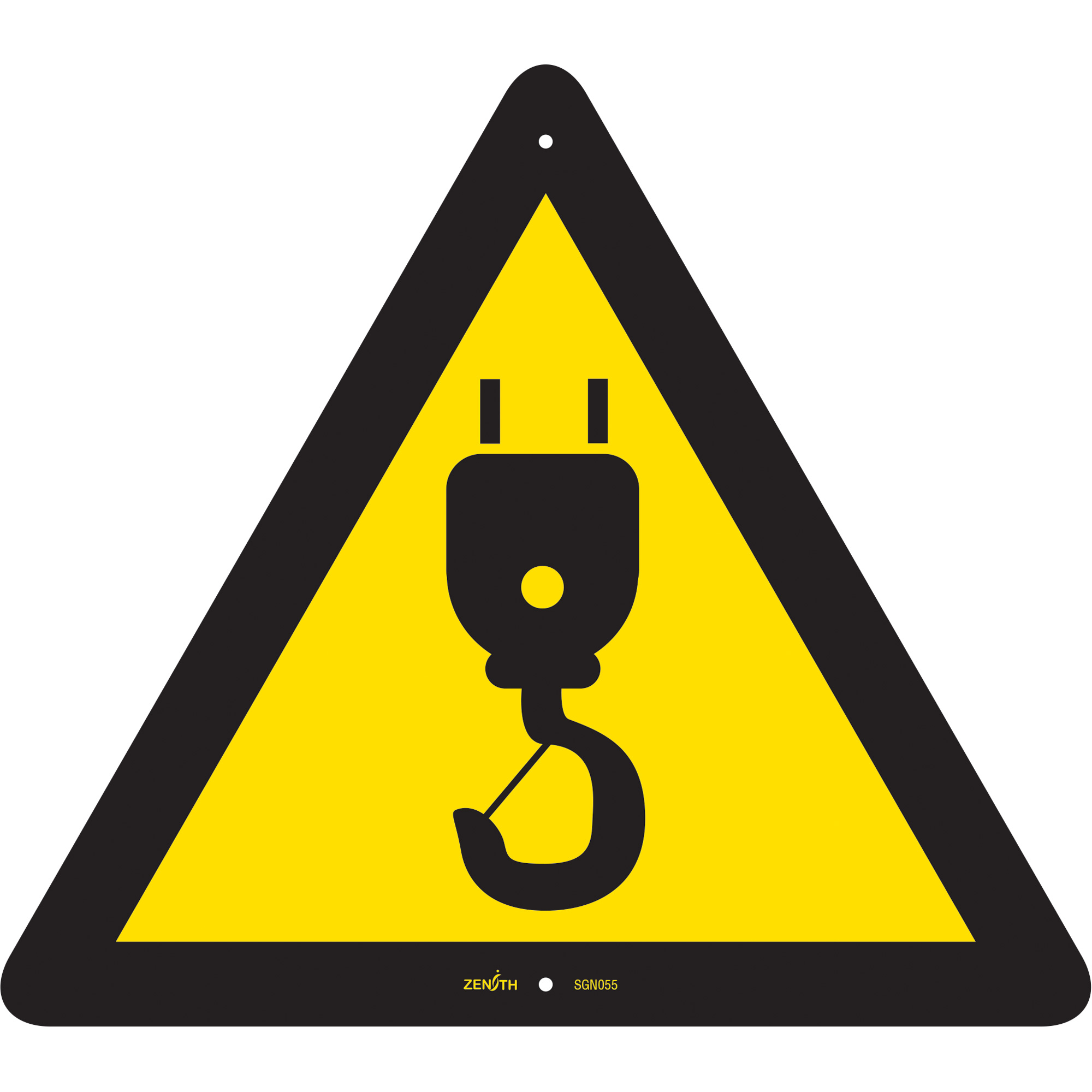 ZENITH SAFETY PRODUCTS Crane CSA Safety Sign, 12" x 12", Plastic ...