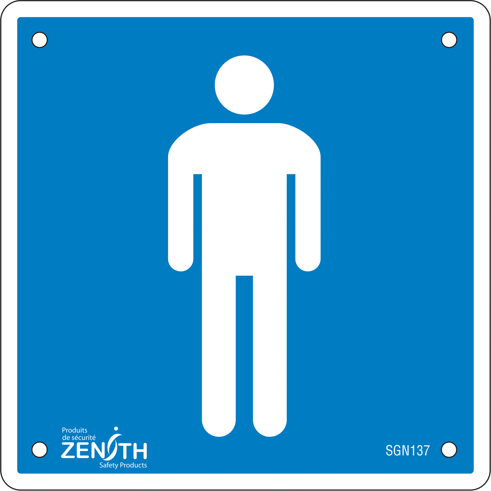 ZENITH SAFETY PRODUCTS Men CSA Safety Sign, 6" x 6", Aluminum ...
