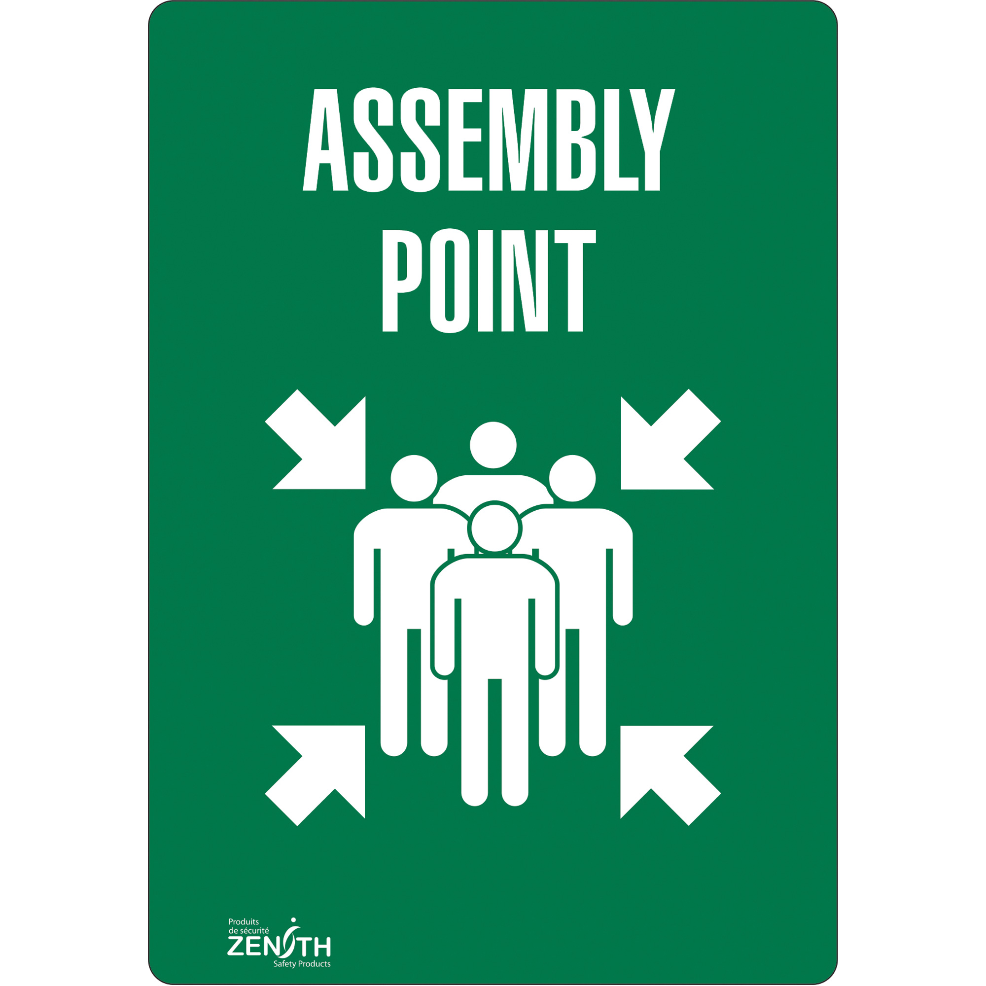 Zenith Safety Products SGP177 "Assembly Point" Sign, 14" x 10", Vinyl ...