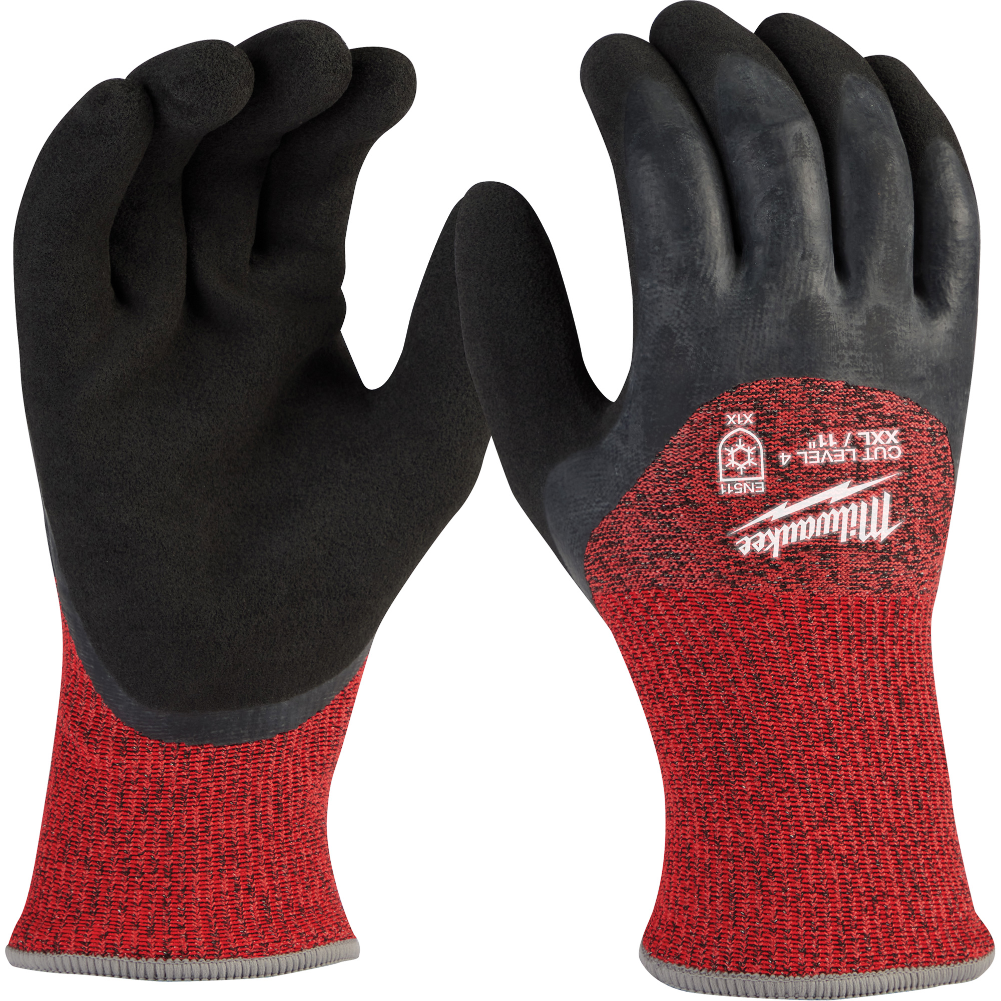 MILWAUKEE Winter Dipped Gloves, Size Large, 15 Gauge, Rubber Latex ...
