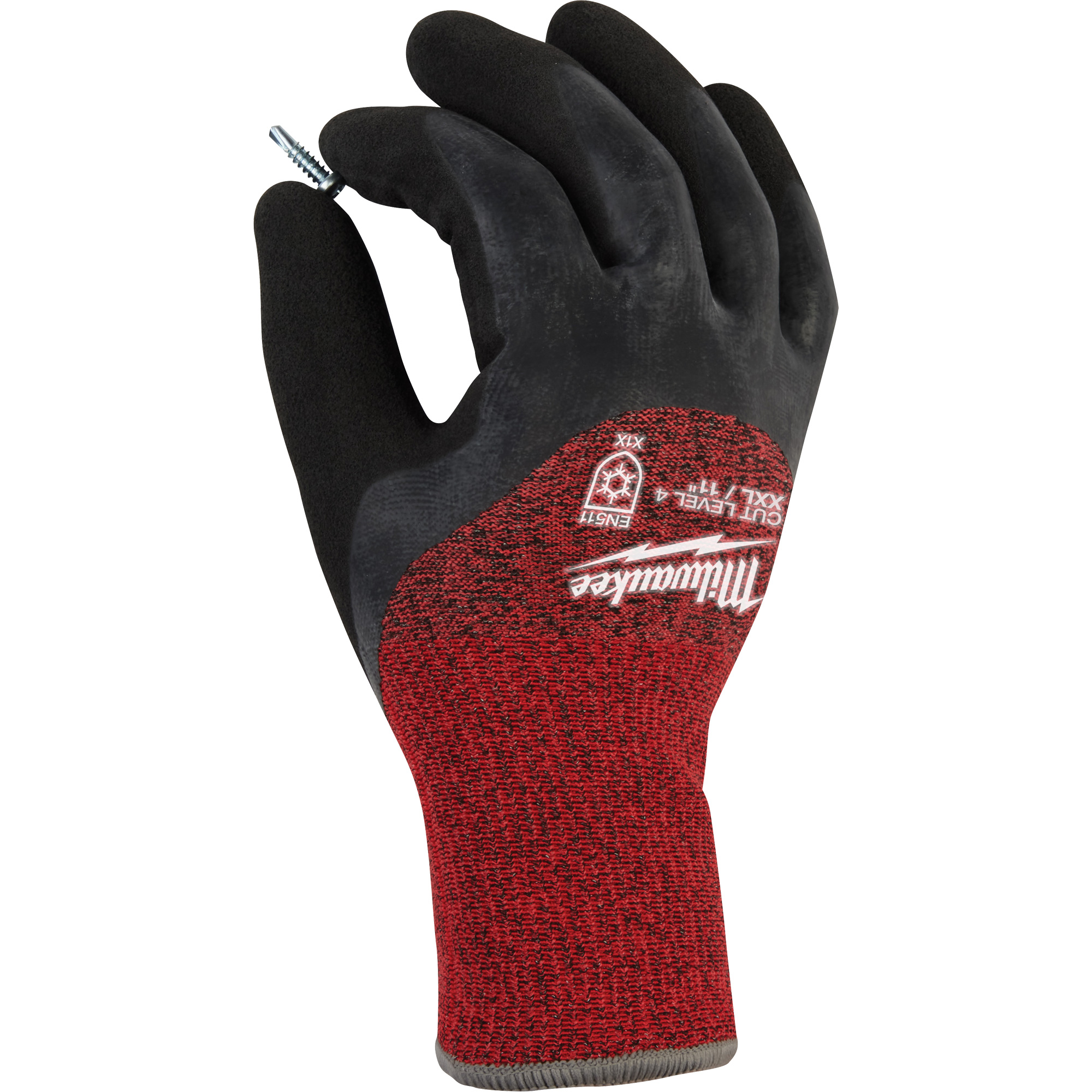 MILWAUKEE Winter Dipped Gloves, Size Large, 15 Gauge, Rubber Latex ...