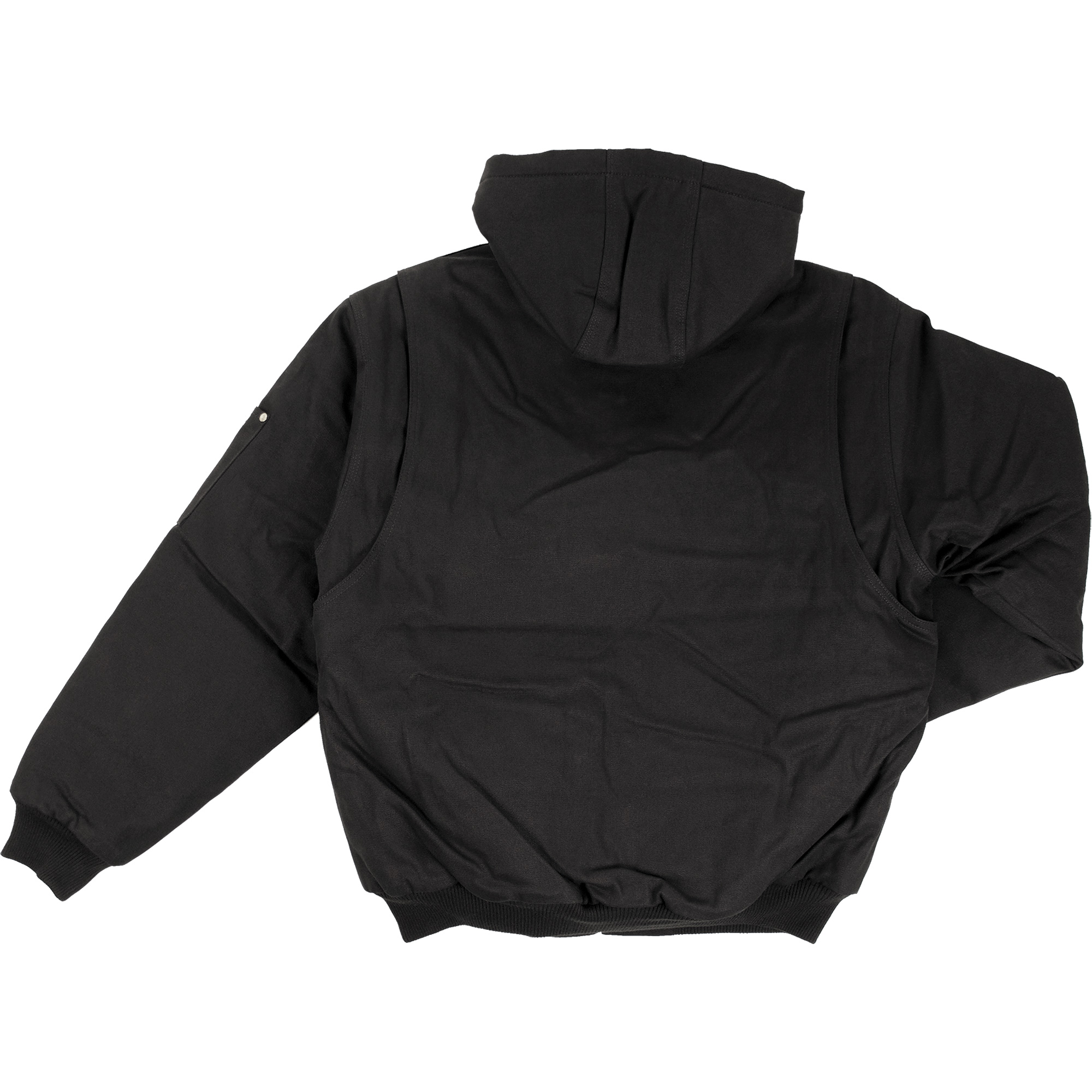 Tough Duck WJ301-BLACK-L Hooded Duck Bomber Jacket, Men's, Large, Black