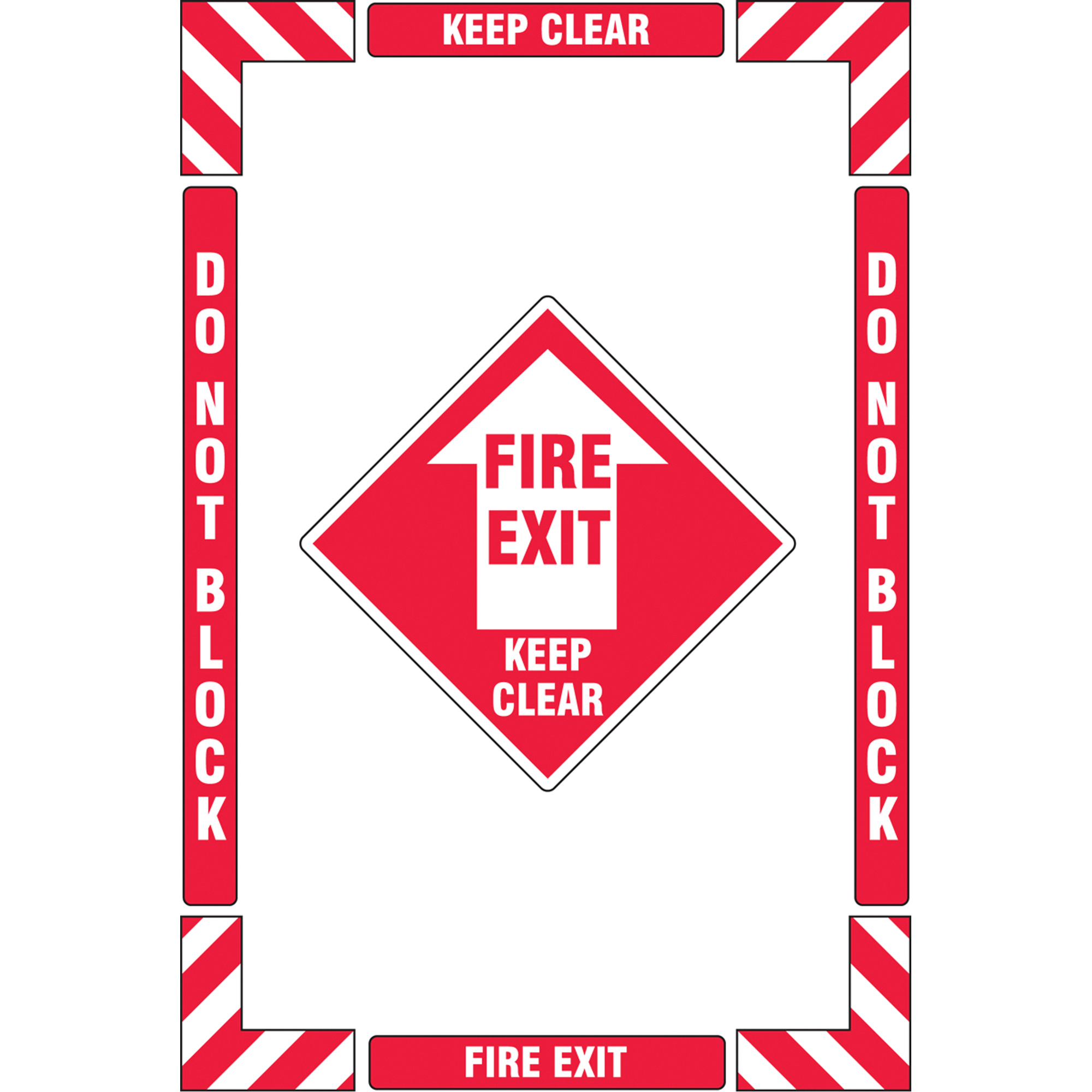 Accuform Signs PSR111 "Fire Exit" Floor Marking Kit, Adhesive, English ...