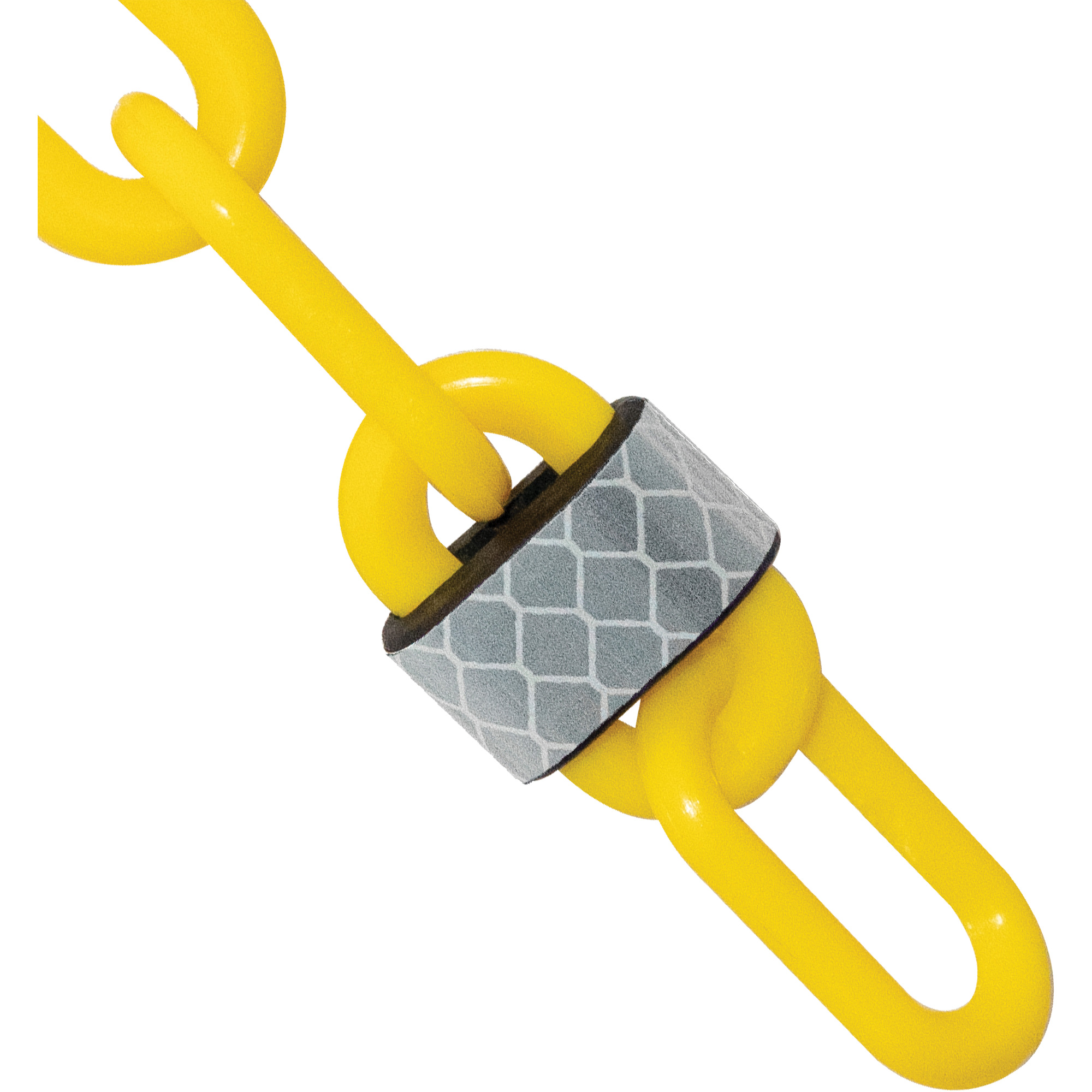 Mr. Chain 52002-100 100' Reflective Plastic Chain Barrier, Yellow