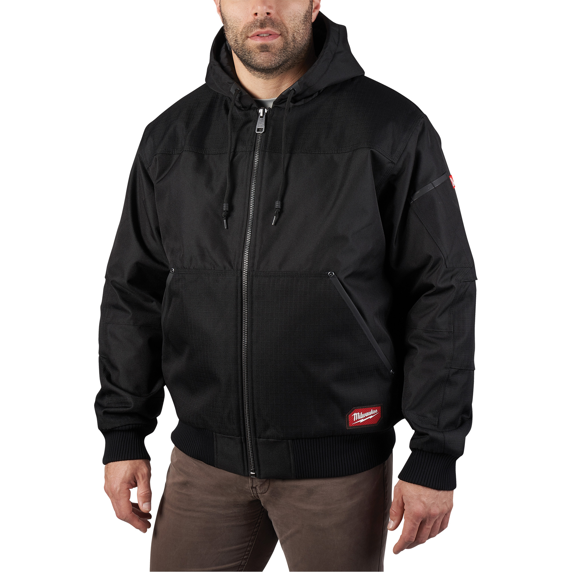 Milwaukee 254B-L GridIron Hooded Jacket, Men's, Large, Black