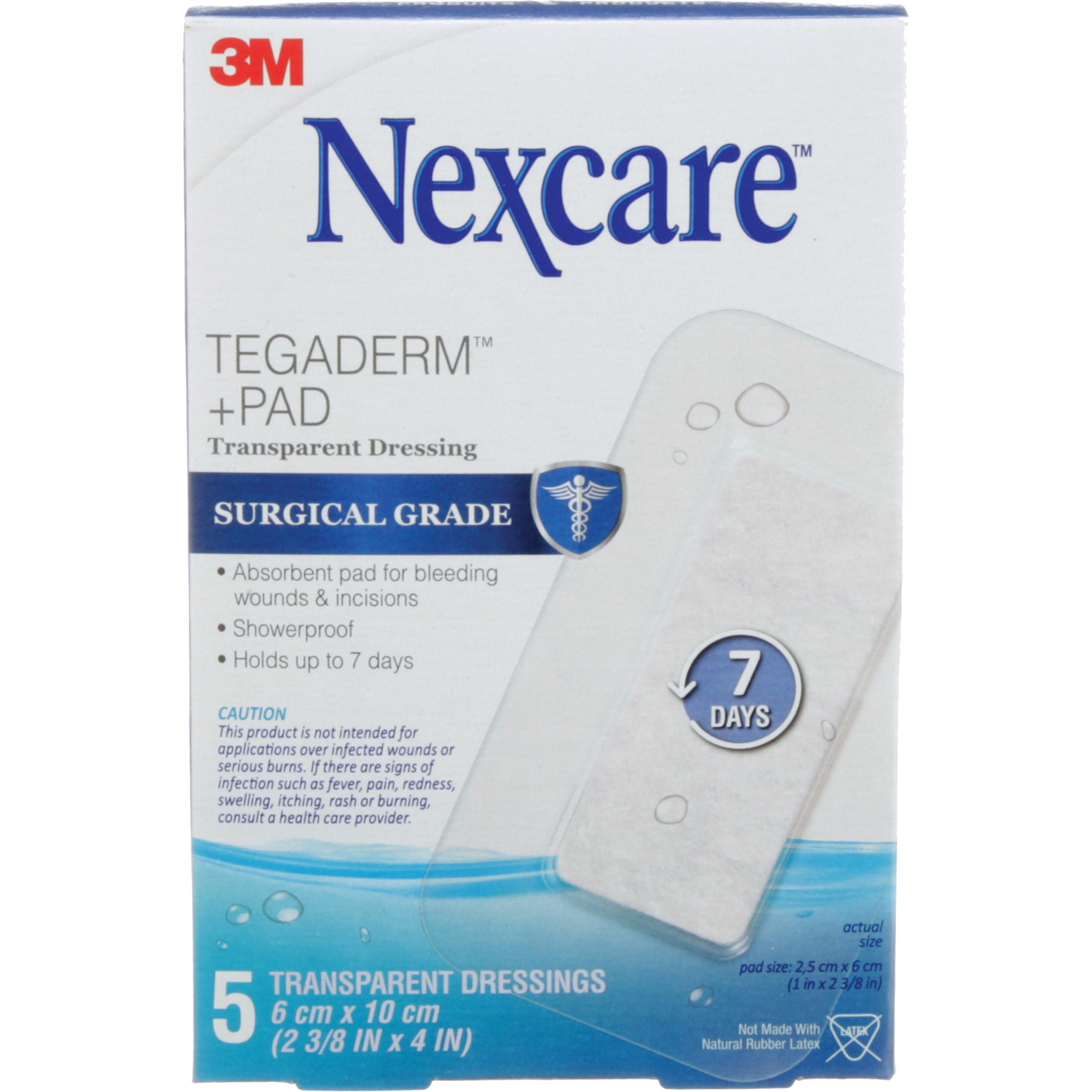 3M H3584-CA Nexcare Tegaderm + Pad Transparent Dressing, Rectangular ...