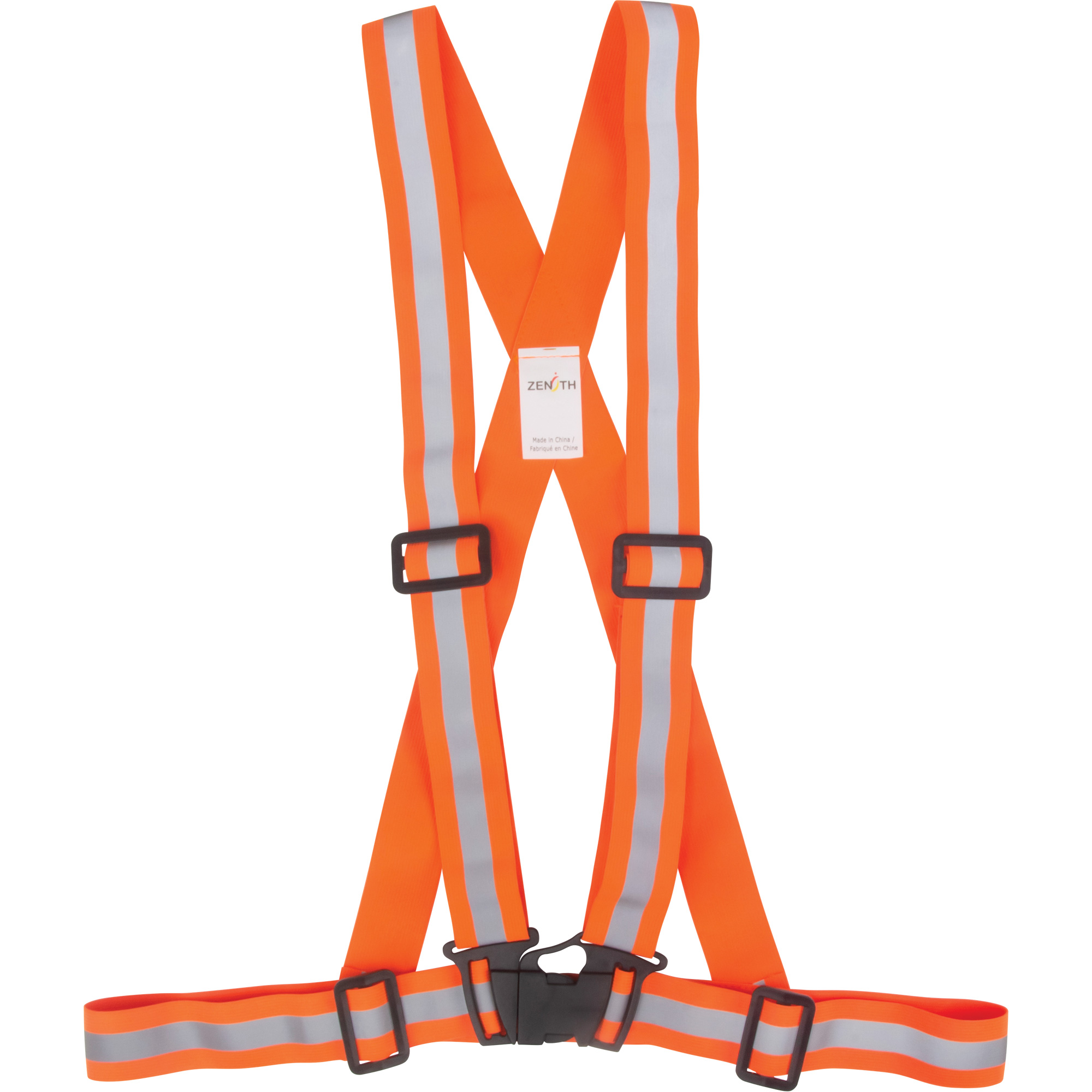 ZENITH SAFETY PRODUCTS Traffic Harness, High Visibility Orange, Silver ...