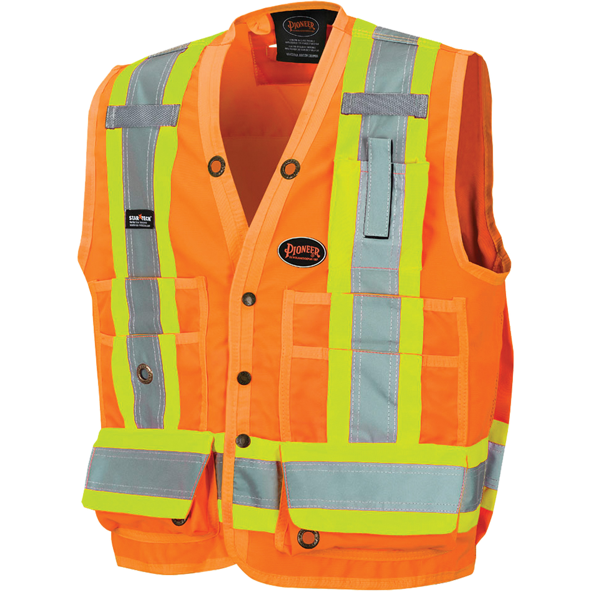 PIONEER Surveyor's Safety Vest, High Visibility Orange, 5X-Large ...