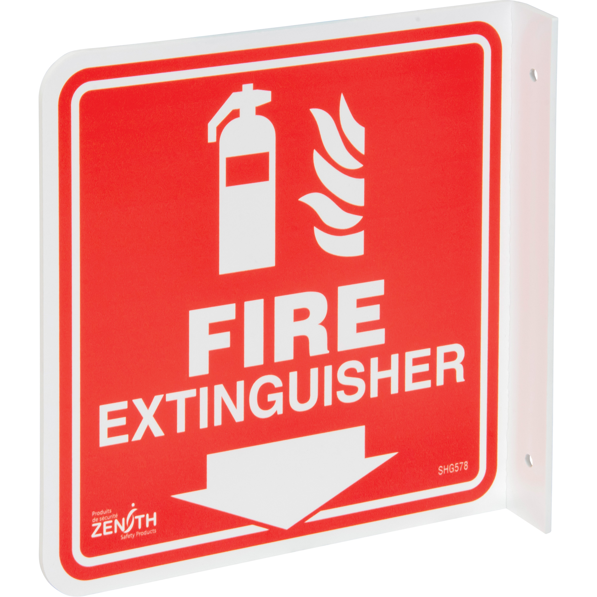 Zenith Safety Products SHG578 90° Projecting "Fire Extinguisher" Sign ...