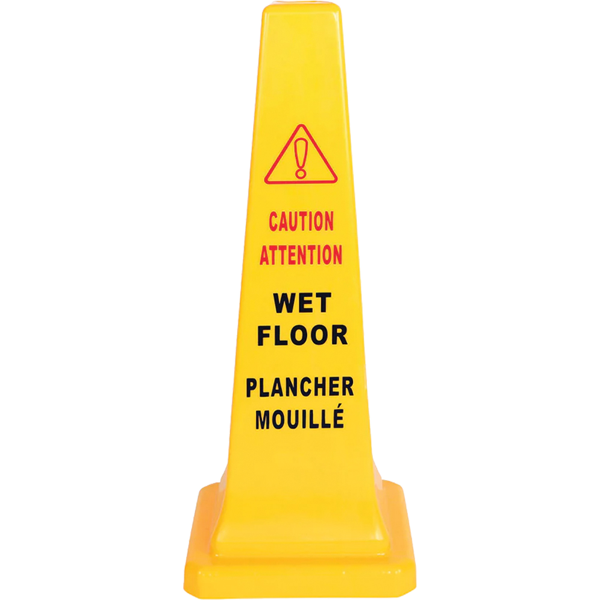 Globe 7201 Wet Floor Safety Cone, Bilingual with Pictogram