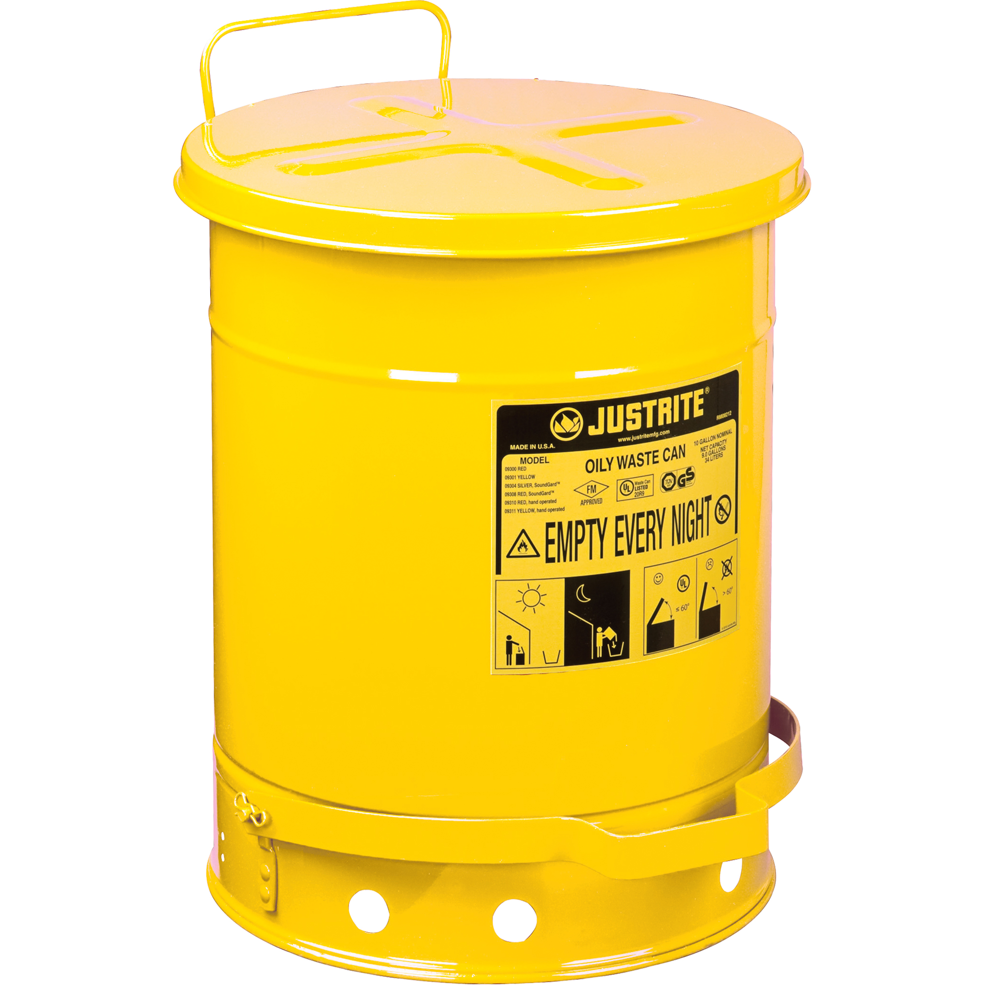 JUSTRITE Oily Waste Cans SR363 ( 09301) | Shop Oily Waste Can | TENAQUIP
