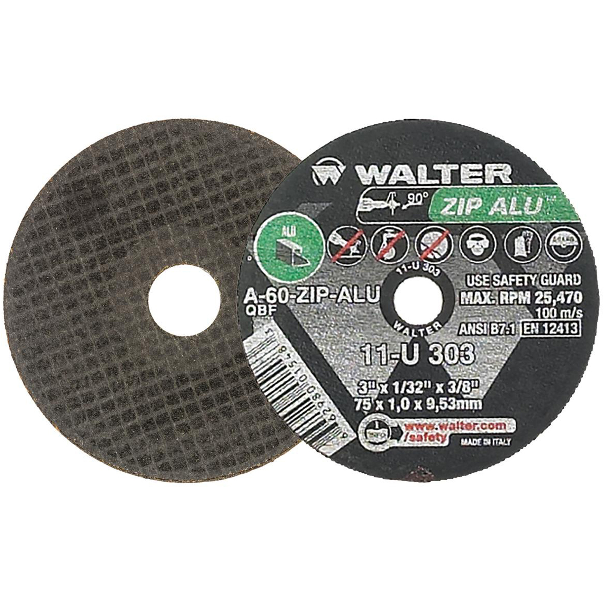 WALTER SURFACE TECHNOLOGIES ZIP ALU Cutting Wheel TAV139 (11U303 ...