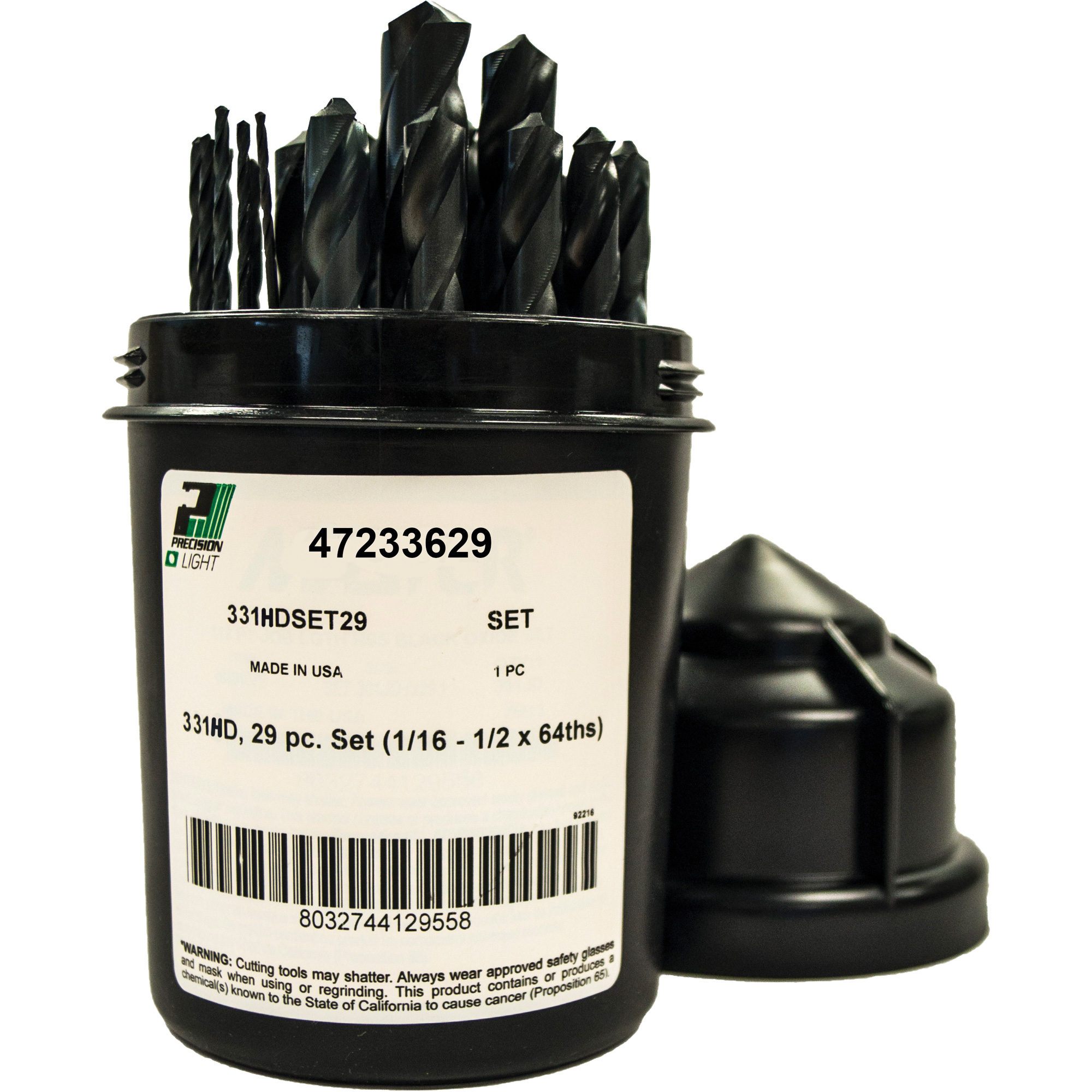 PRECISION Heavy-Duty Drill Bit Set , 29 Pieces, High Speed Steel TCQ874 ...