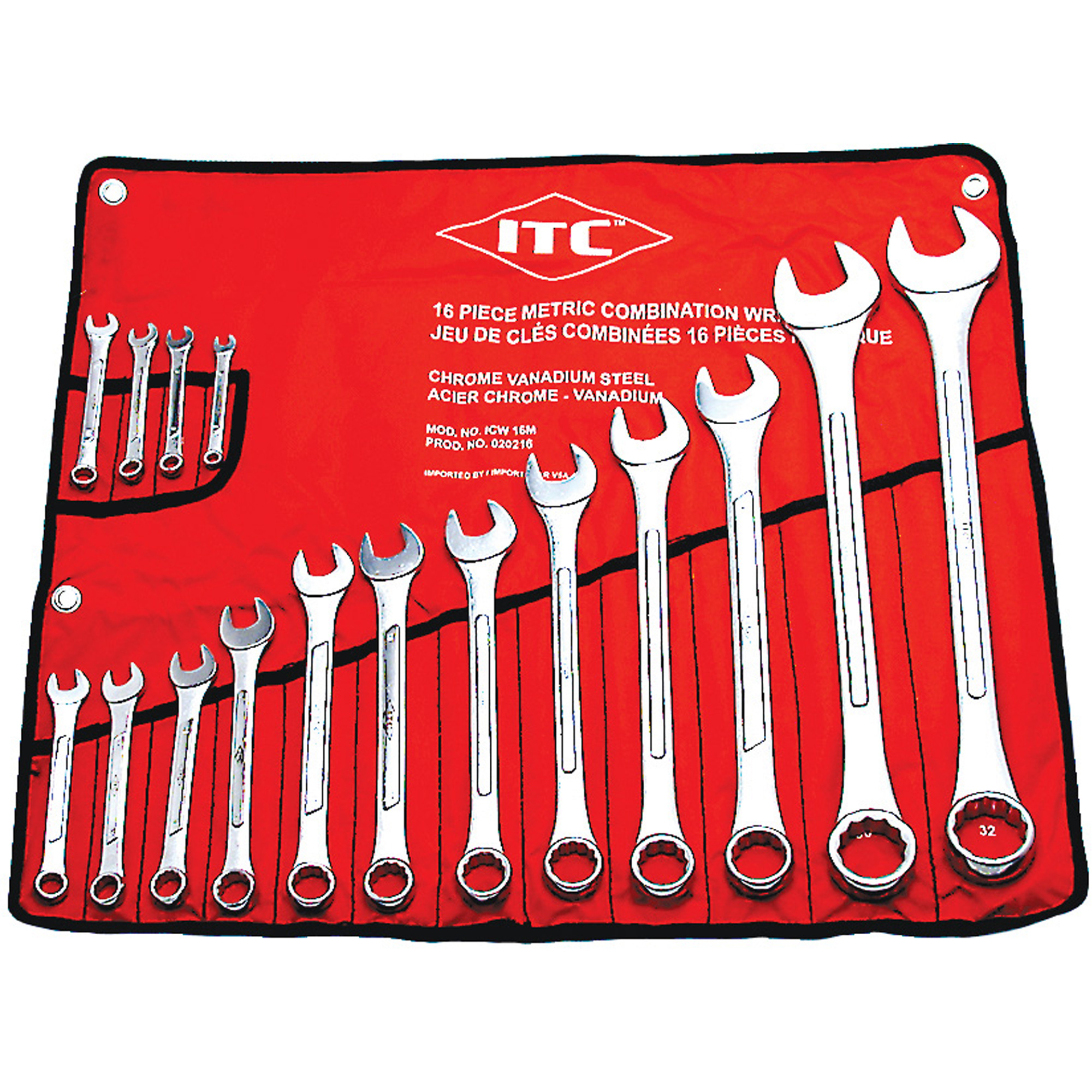 JET 020216 ITC® Professional Raised Panel Wrench Set, Combination, 16 ...