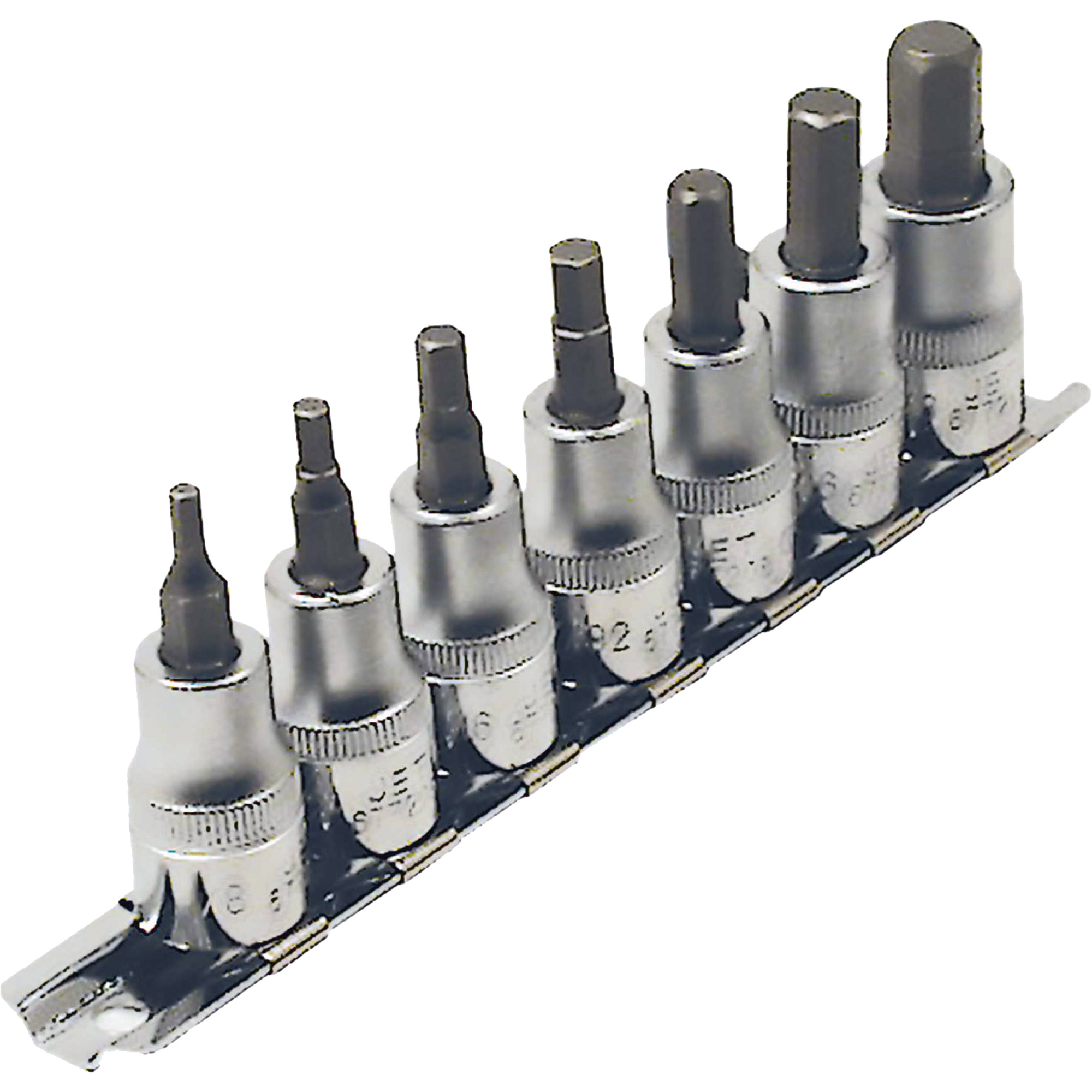 JET 601201 7-Piece SAE 2" Long Hex Bit Socket Set, Hex, 3/8" Drive, 7 Pcs