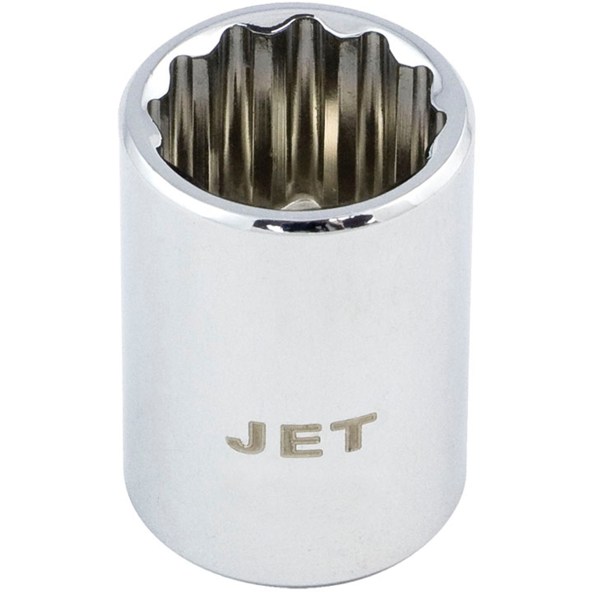 JET 670212 Douille chromée, Chocs, 3/8", Prise 1/4", 12 pans