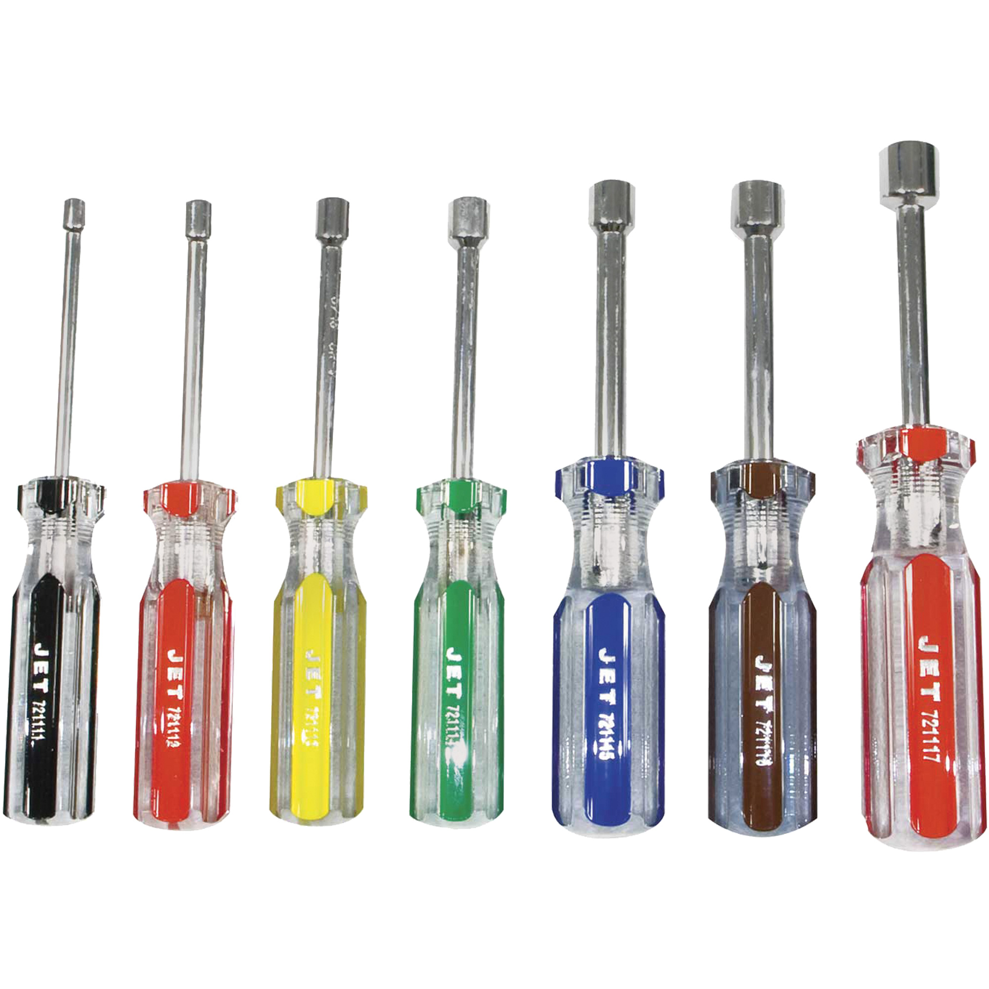 JET 721105 Jumbo Handle Nut Driver Set, 7 Pcs., Magnetic, Imperial