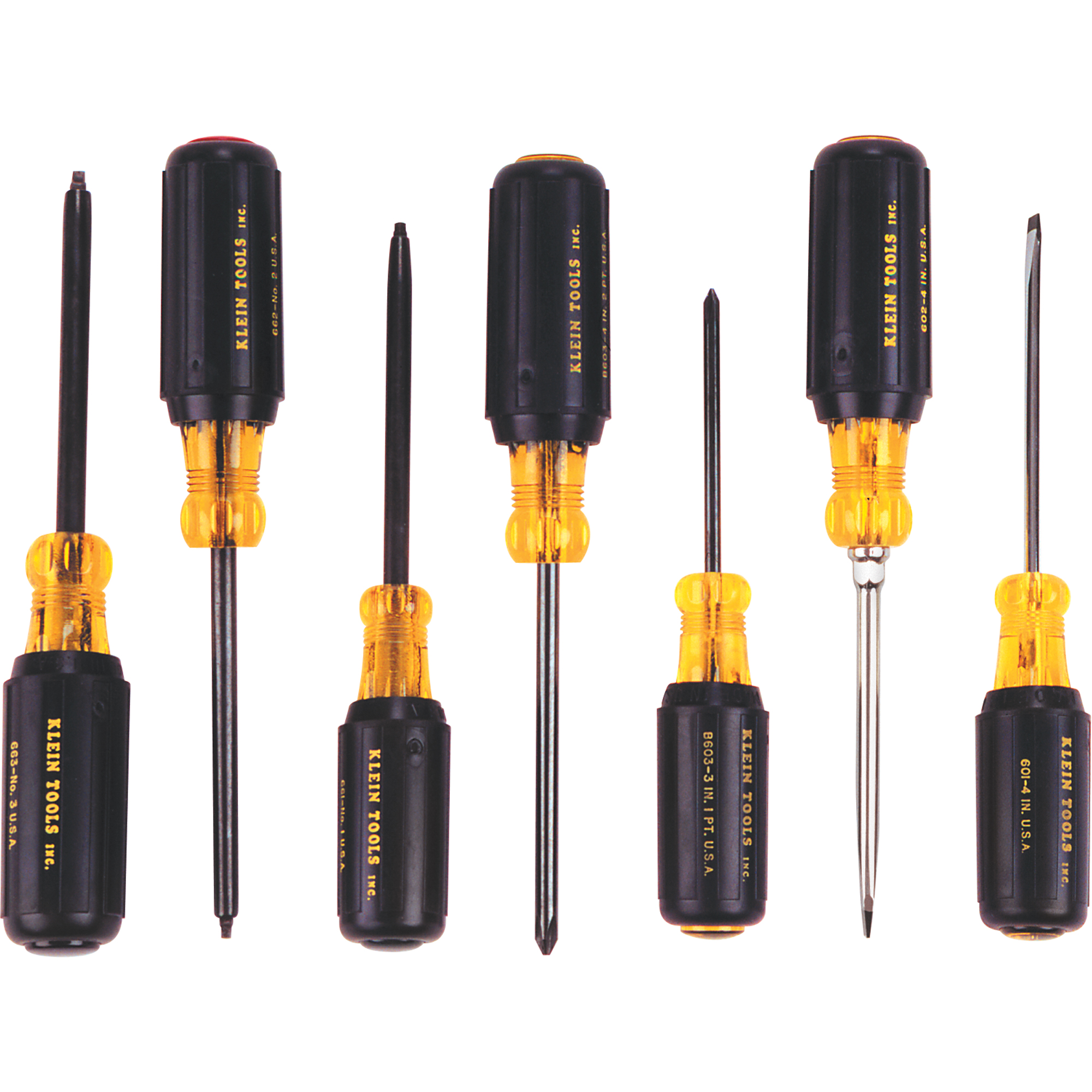Klein Tools TJ881 Canadian Basic Cushion-Grip Screwdriver Set, 7 Pcs.