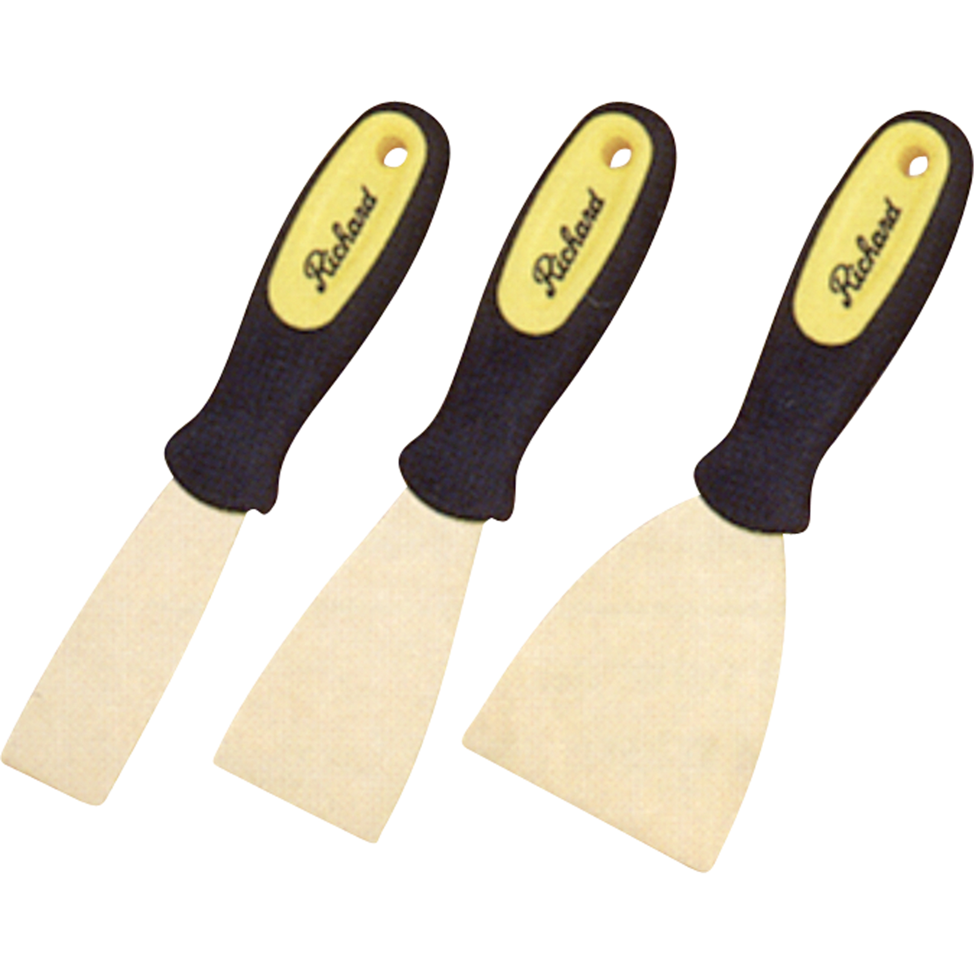 Richard RUB-152 Stiff Wall Scrapers, 2", Brass Blade