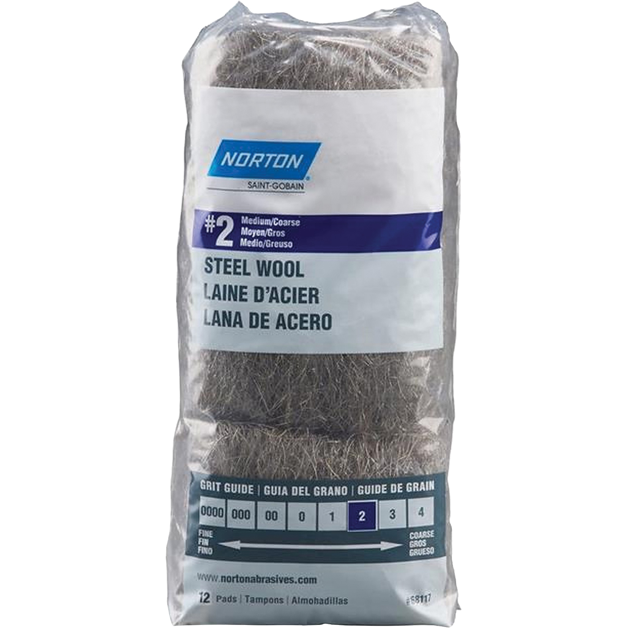 Norton 7660768117 Steel Wool, Roll, Grade 2