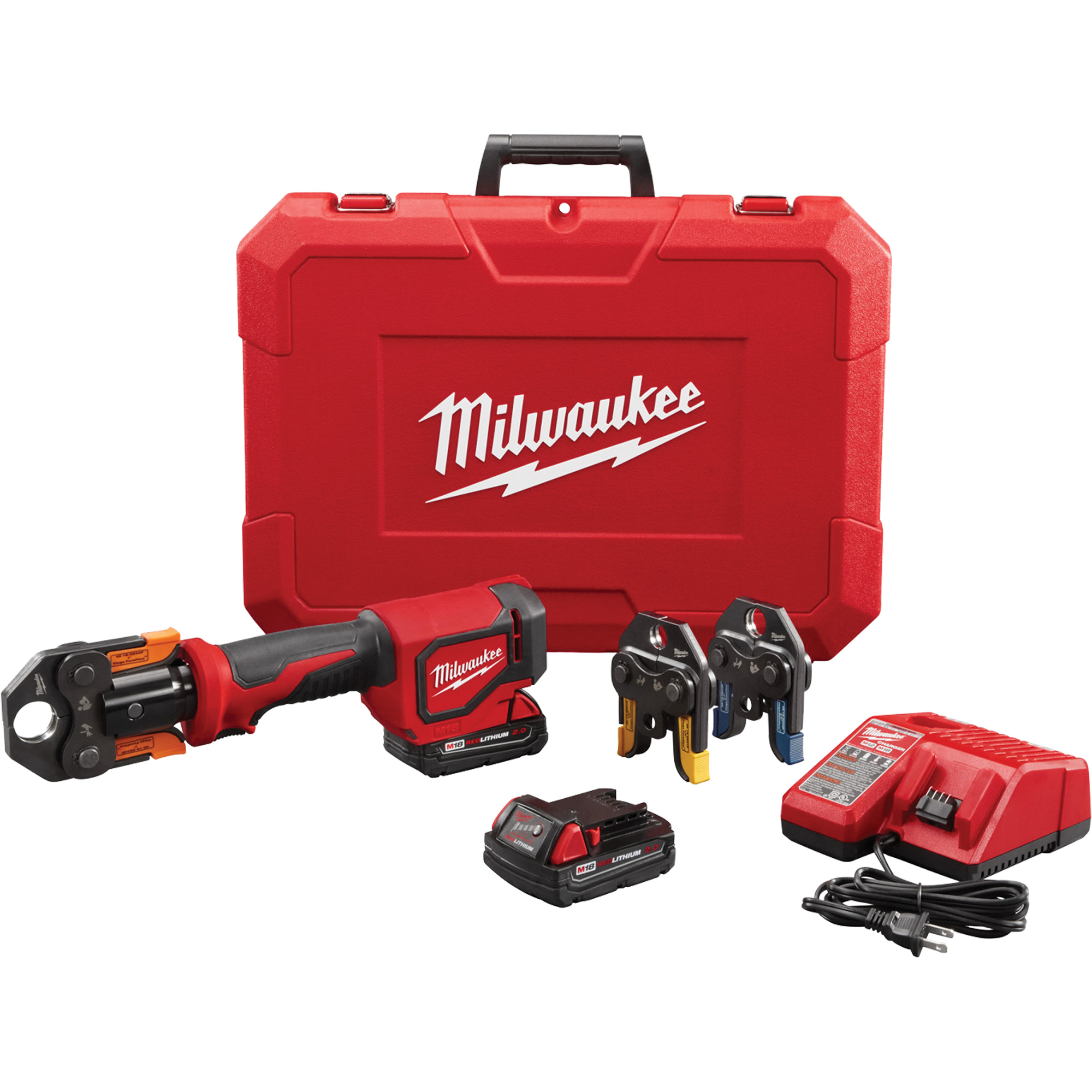 MILWAUKEE M18 Short Throw Press Tool Kit with Viega PureFlow Jaws ...