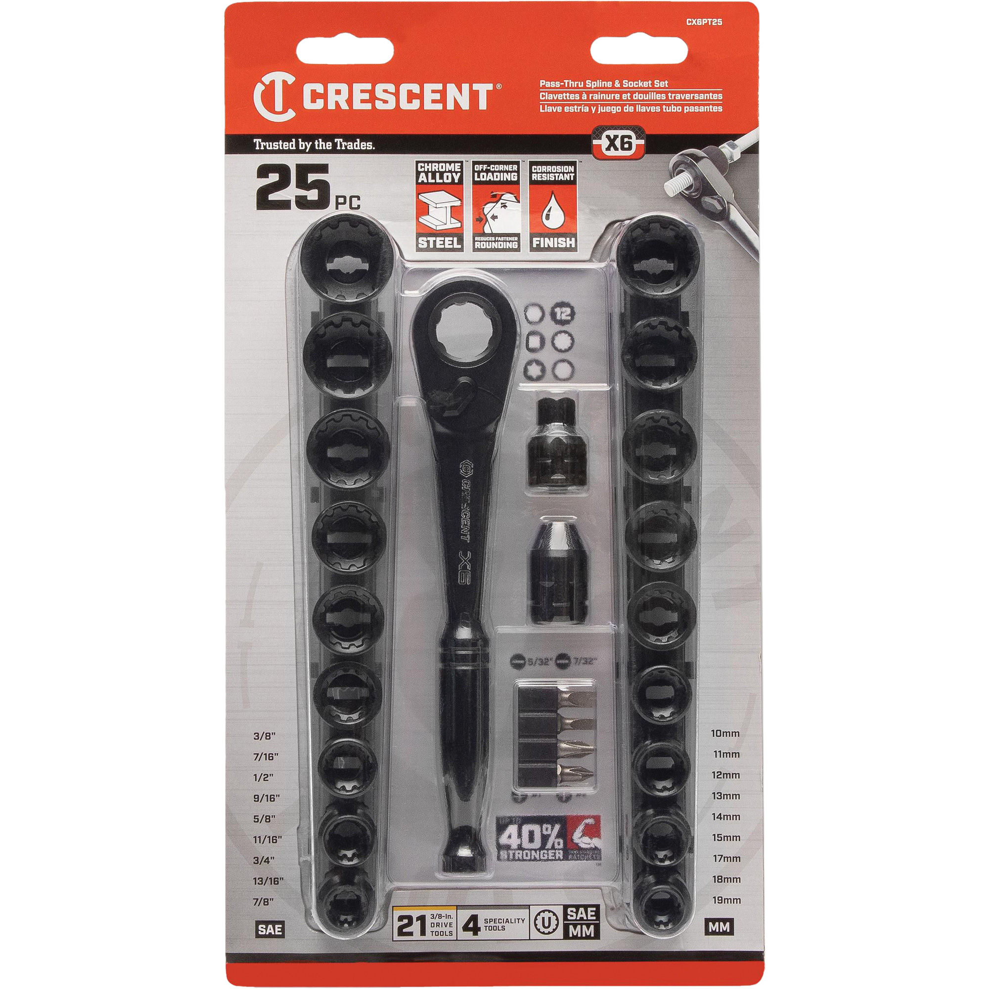 CRESCENT Mechanic's Tool Set, 3/8" Drive Size UAL106 ( CX6PT25) | Shop ...