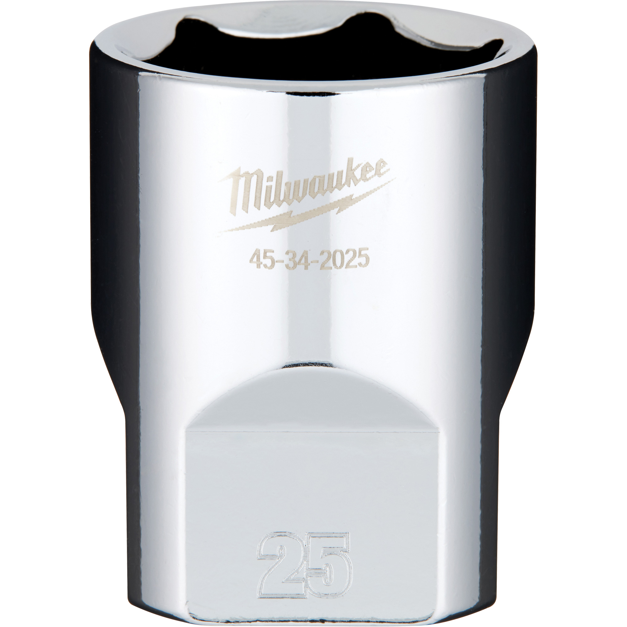 Milwaukee 45-34-2025 Metric Socket with Four Flat Sides, 25 mm, 1/2 ...