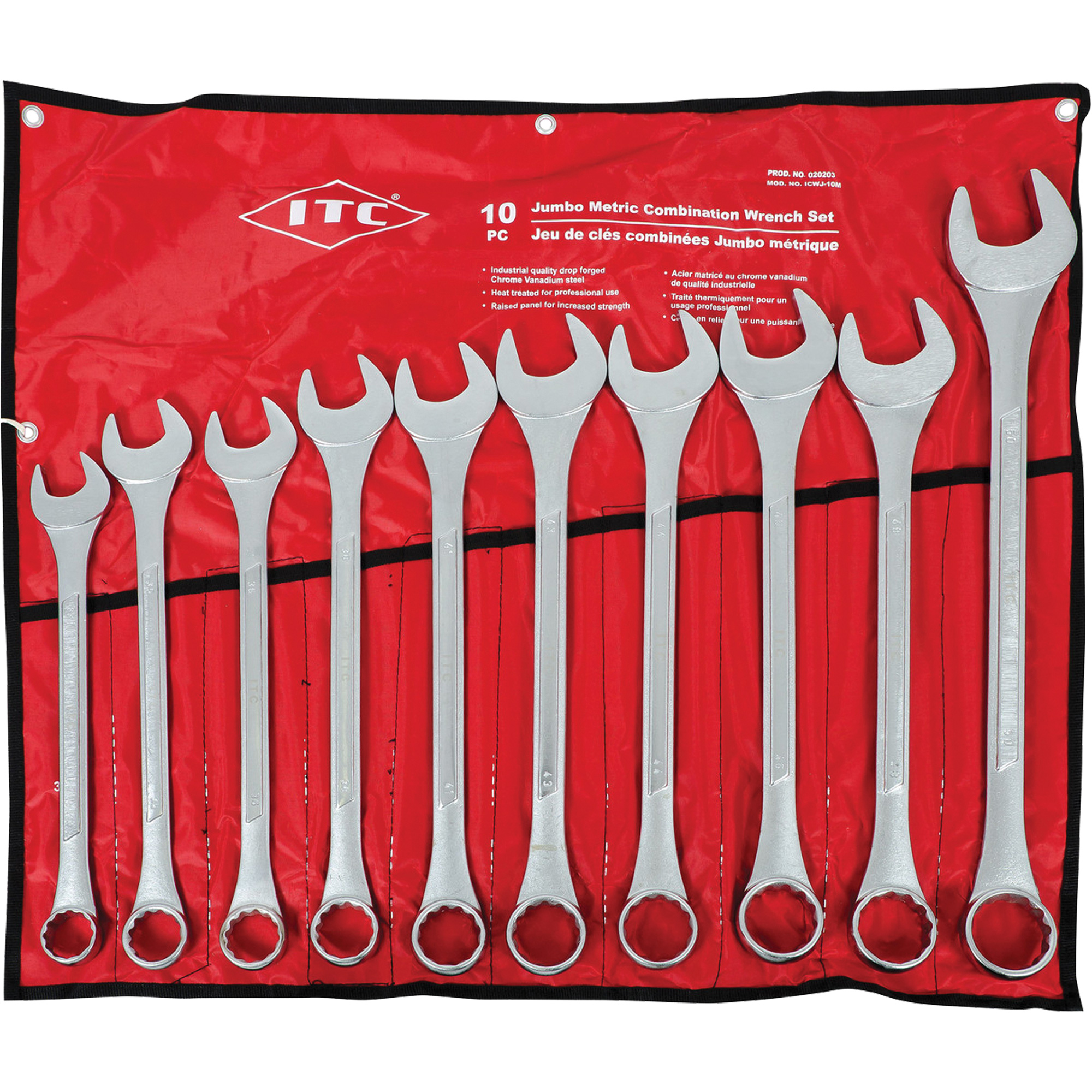 ITC Jumbo Wrench Set, Combination, 10 Pieces, Metric UAV822 (020203 ...