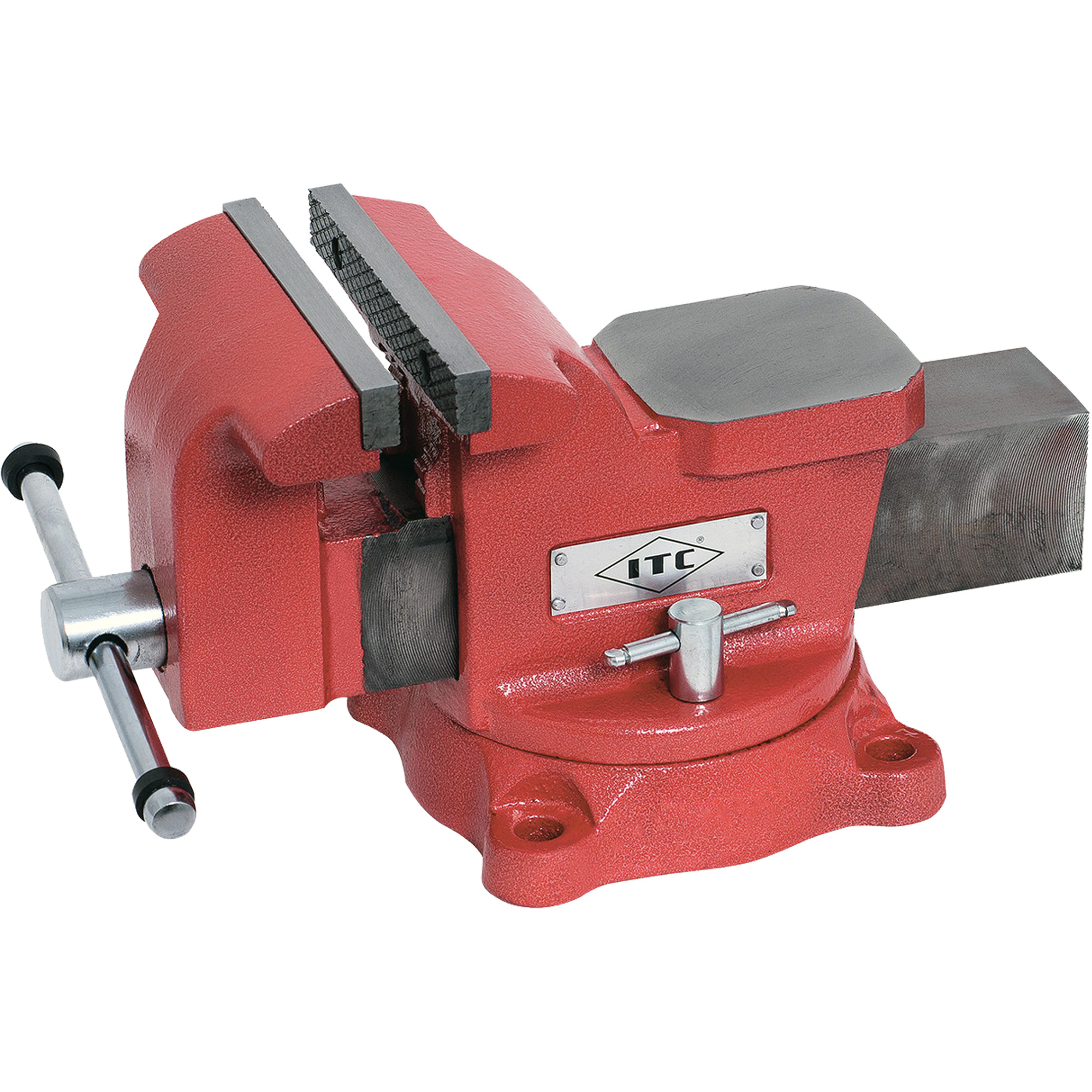 ITC 024726 Mechanic's Vise, 6" Jaw Width, 3" Throat Depth, Swivel Base