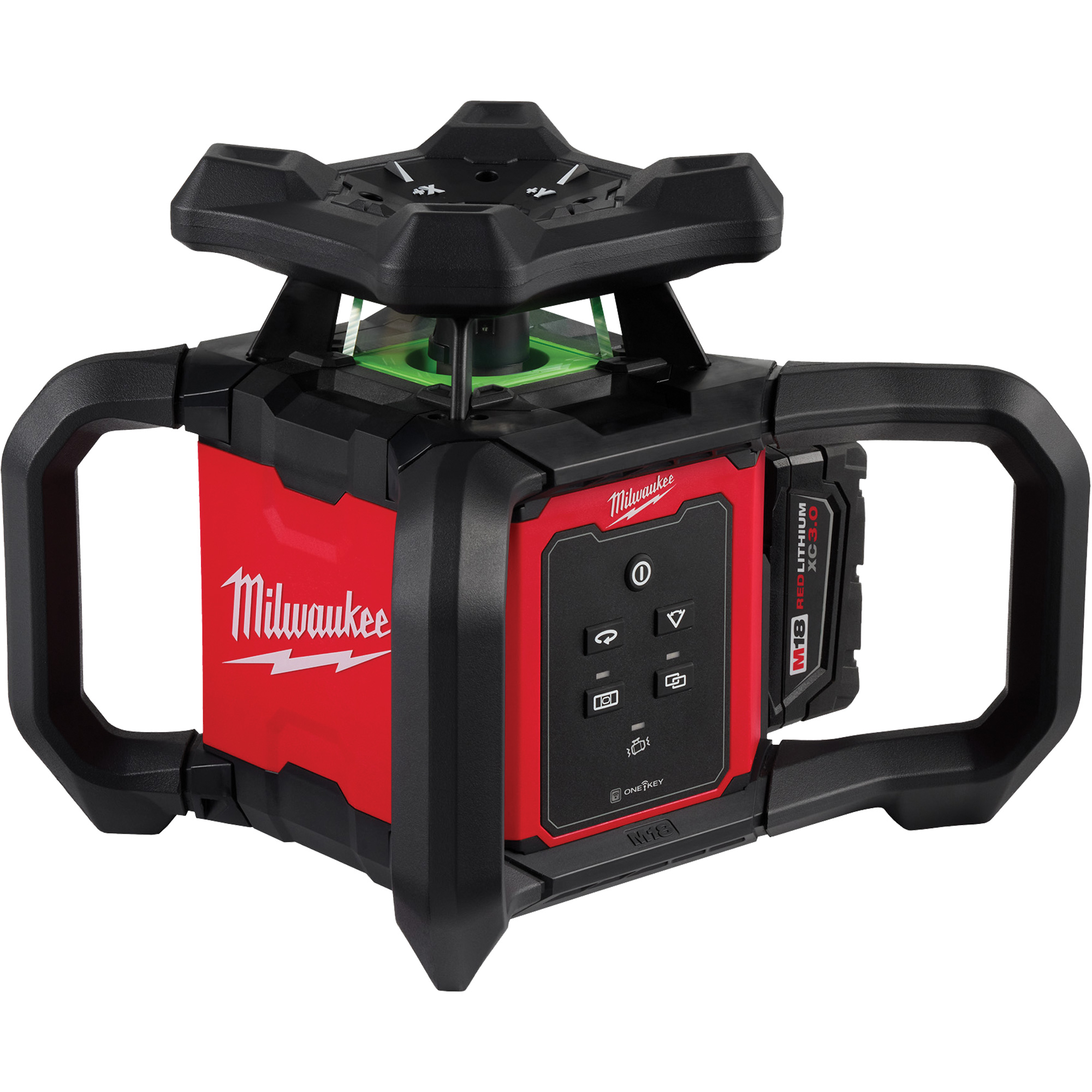 Milwaukee 3702-21 M18 Green Interior Rotary Laser Level Kit with Remote ...