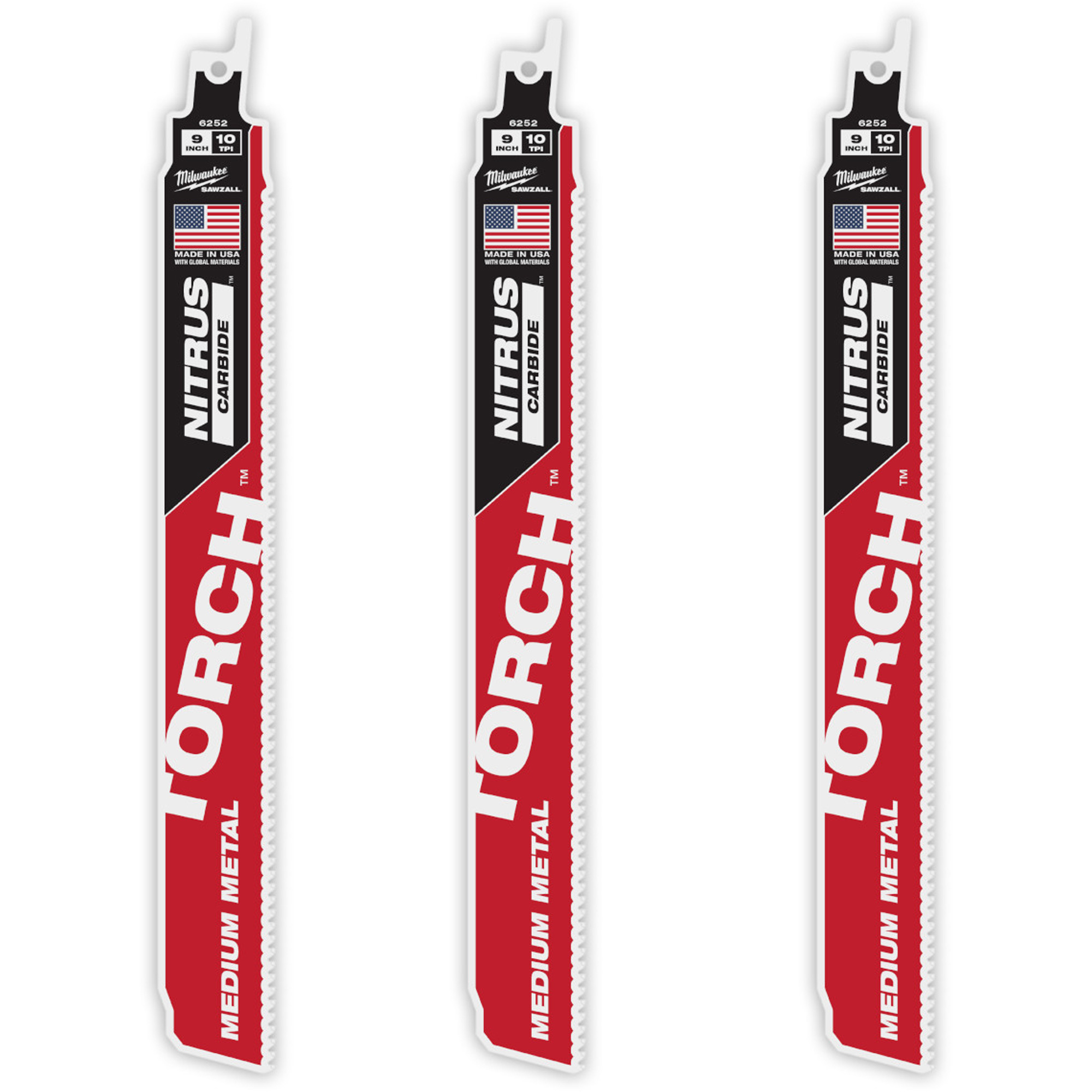 Milwaukee 48-00-6352 TORCH 3-Pack with NITRUS CARBIDE Teeth for Medium ...