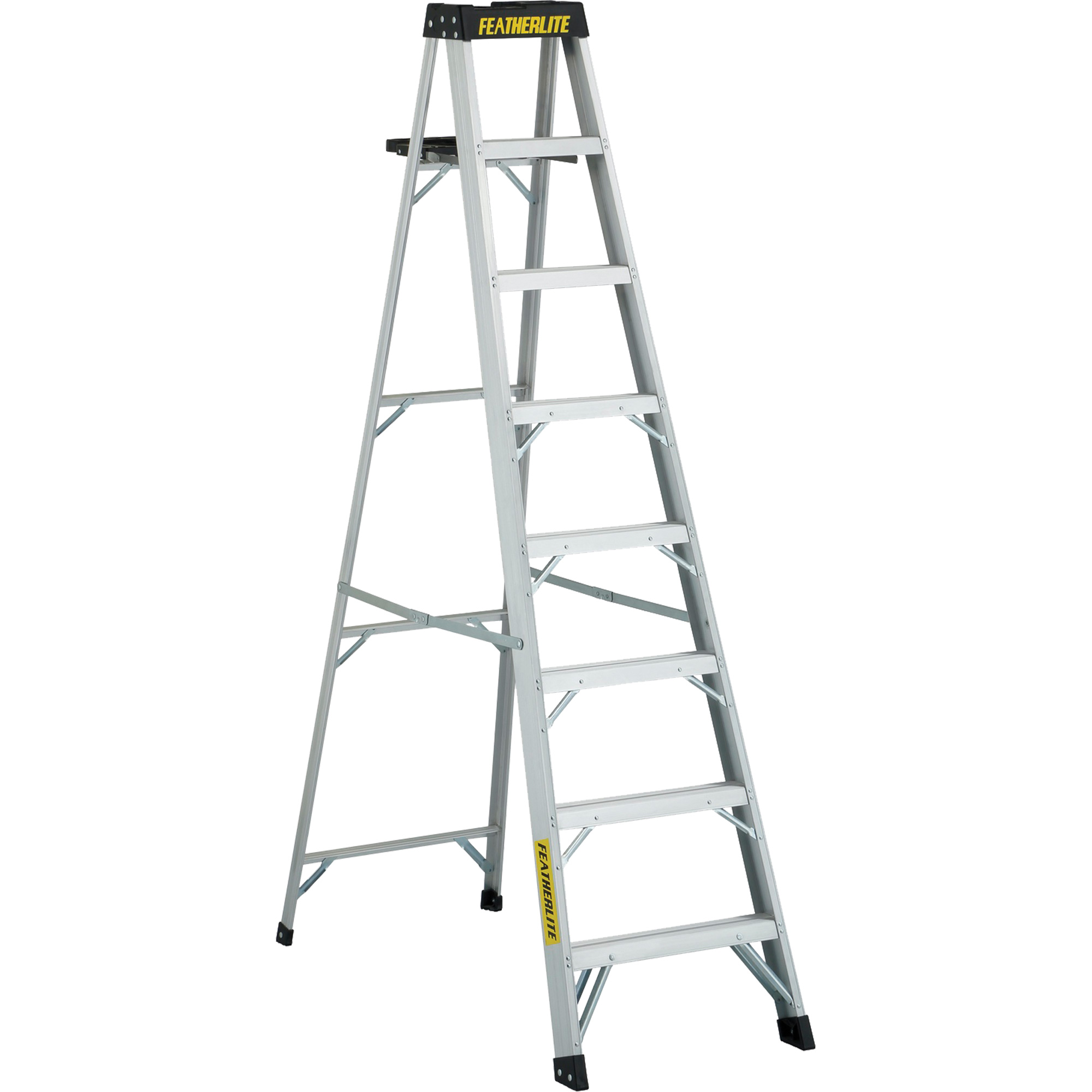 Featherlite 3408 3400 Series Industrial Extra Heavy-Duty Step Ladder, 8 ...