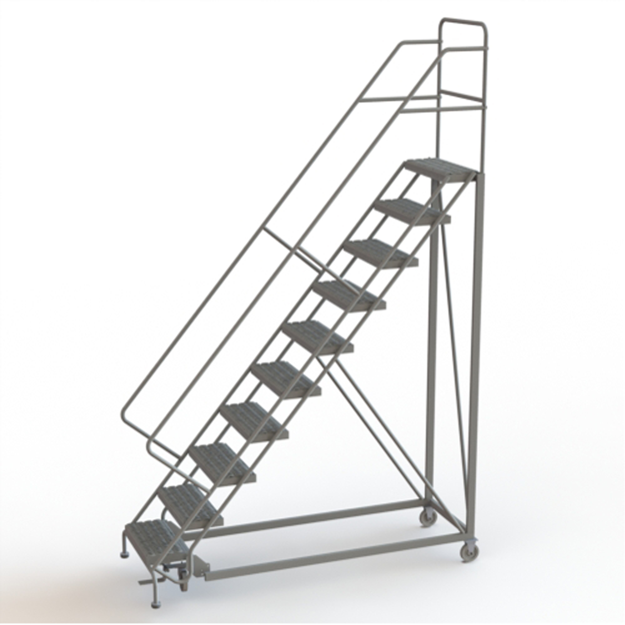 Tri-Arc Manufacturing KDEC110242 Safety Slope Rolling Ladder, 10 Steps ...