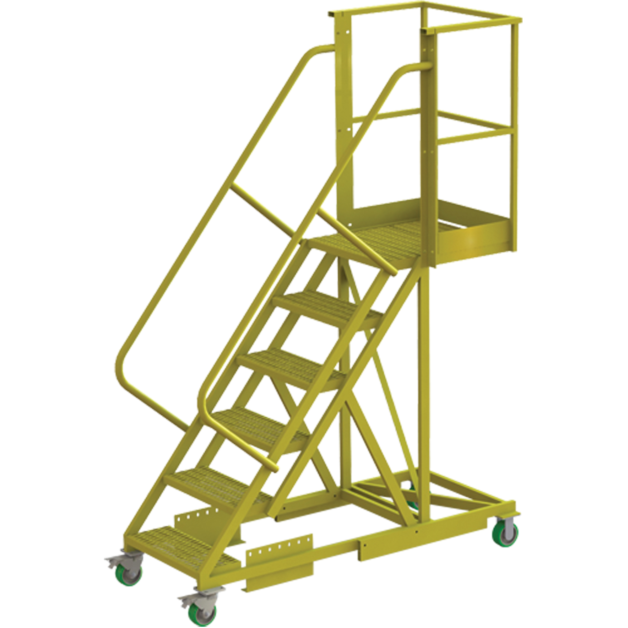 TRI-ARC MANUFACTURING Cantilever Rolling Ladder, Supported, 6 Steps, 20 ...