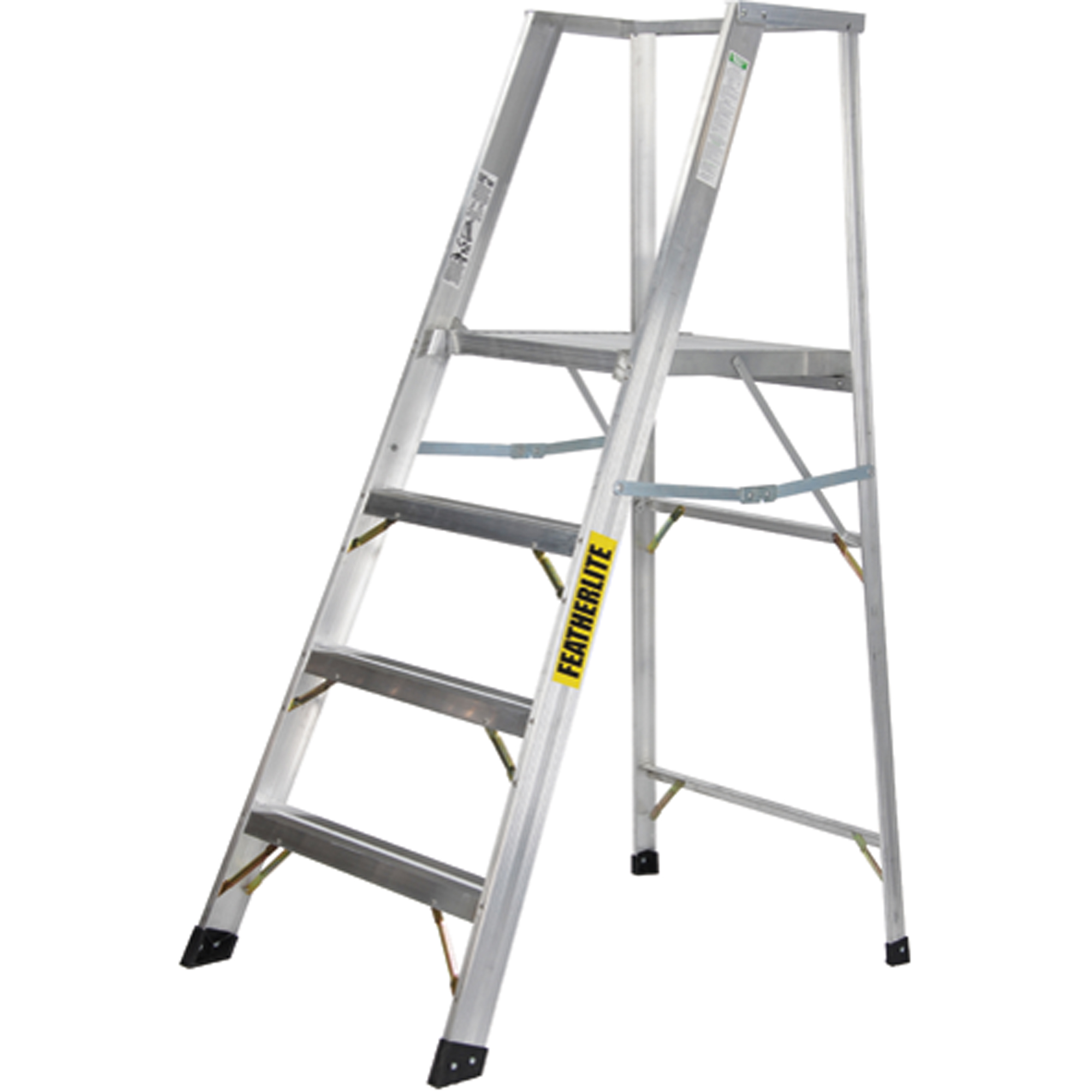 FEATHERLITE Extra Wide Heavy-Duty Industrial Platform Stepladders (3500 ...