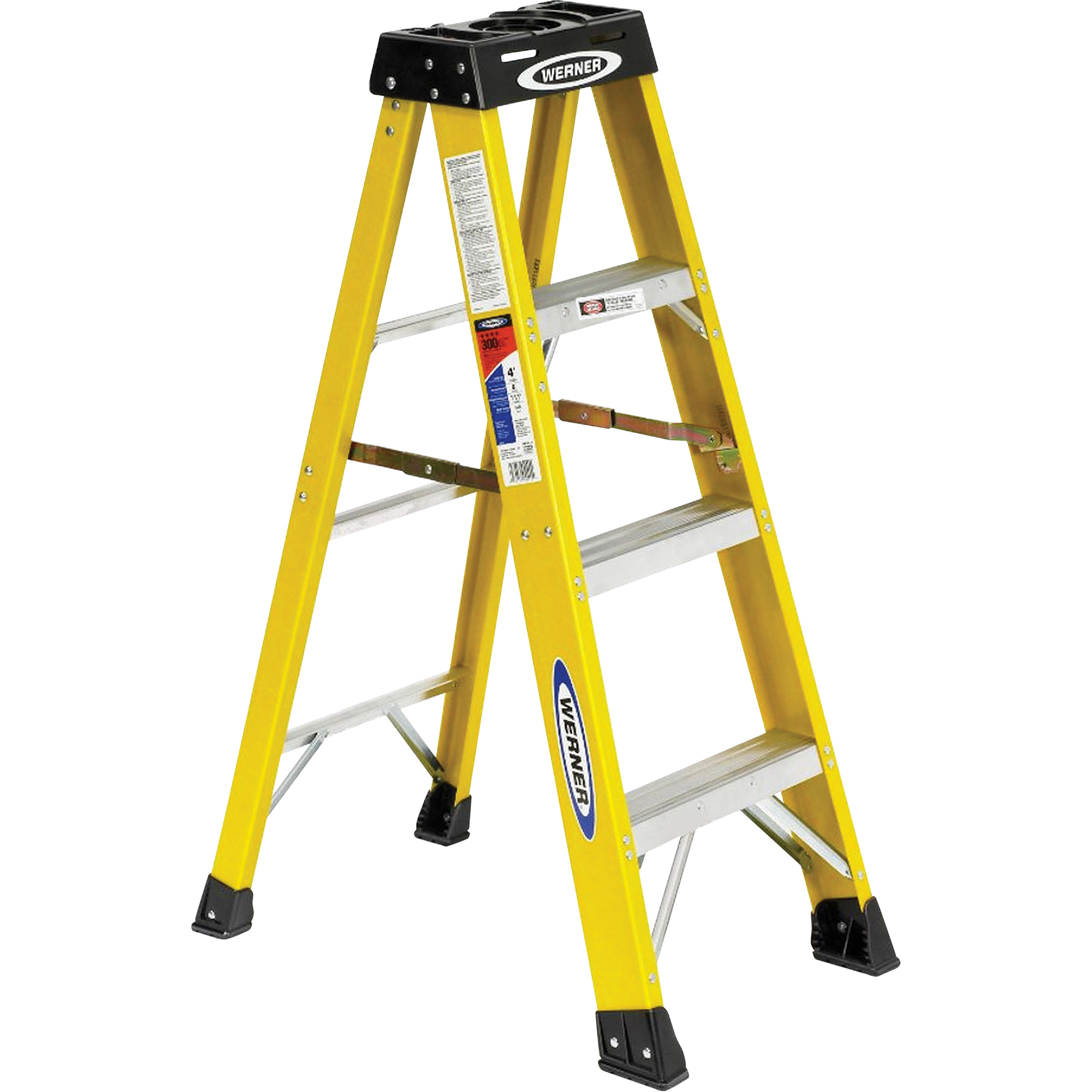 WERNER Step Ladder, 4', Fibreglass, 300 lbs. Capacity, Type 1A VD504 ...