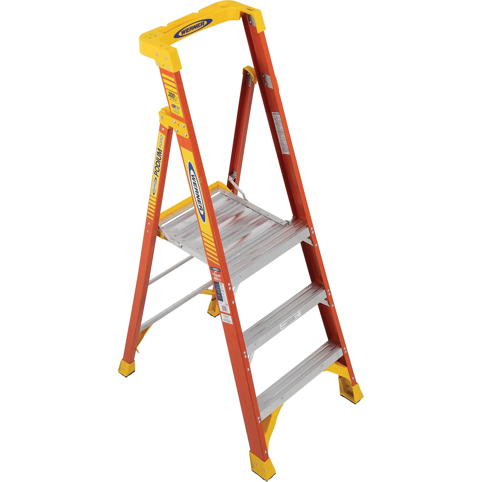 Werner PD6203CA Podium Ladder, 3', 300 lbs. Cap.