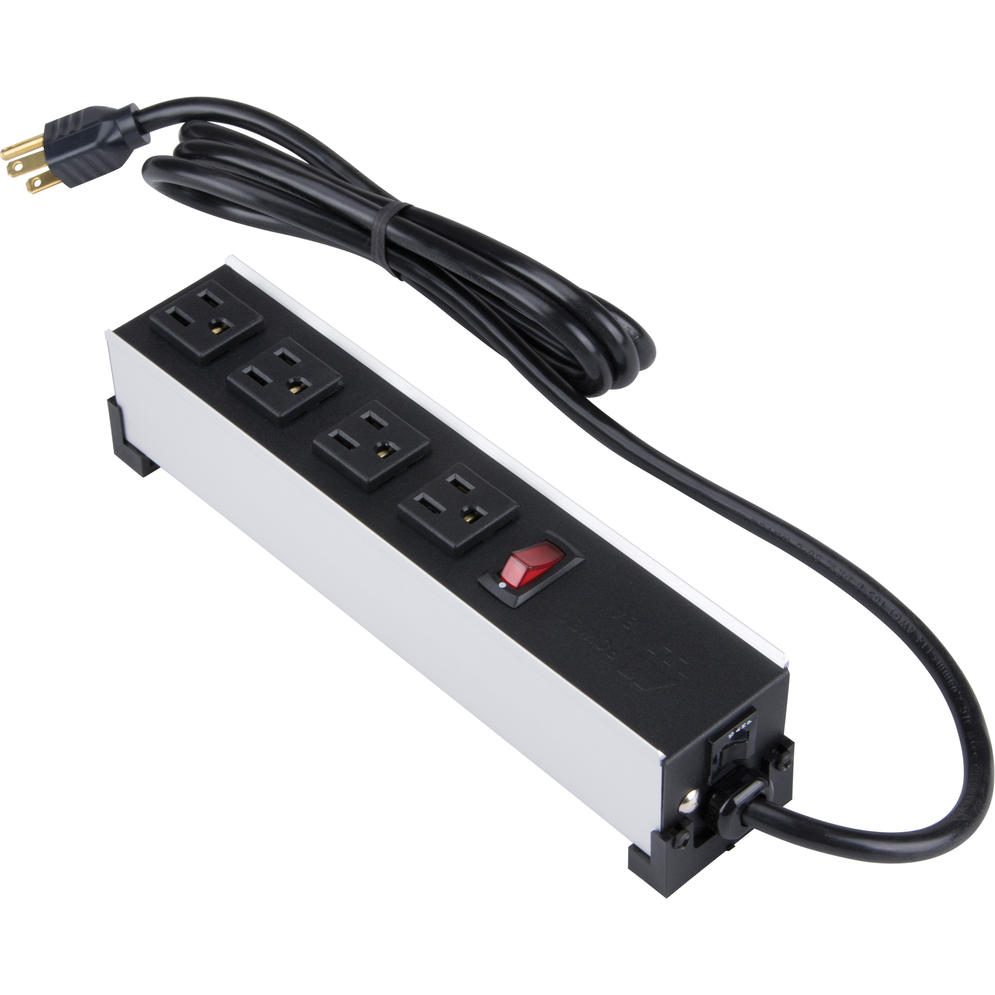 Gray Electric 1584H4A1 Indoor Brushed Aluminum Power Bar, 4 Outlet(s), 6'