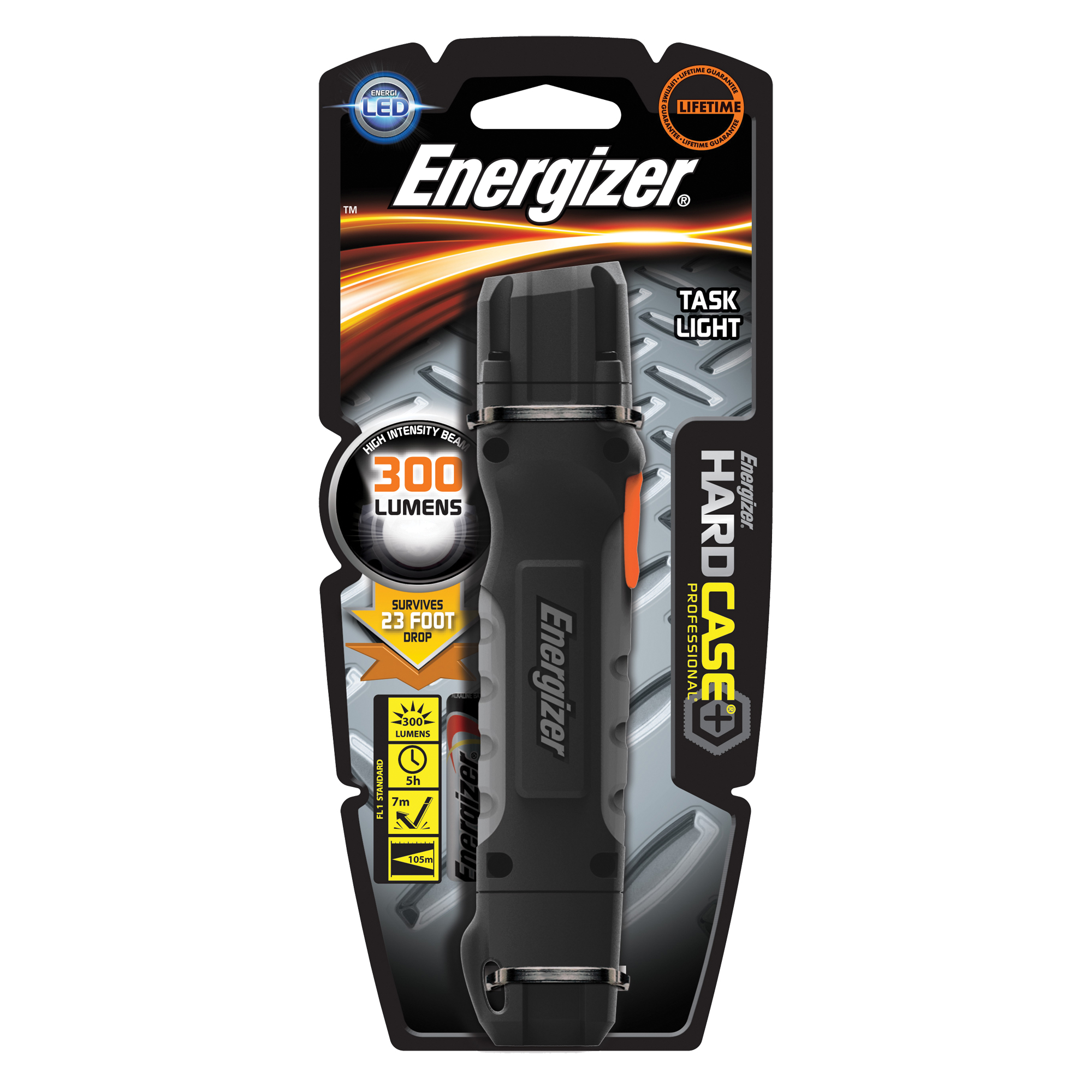 ENERGIZER Hard Case® Task Flashlight, LED, 300 Lumens, AA Batteries ...