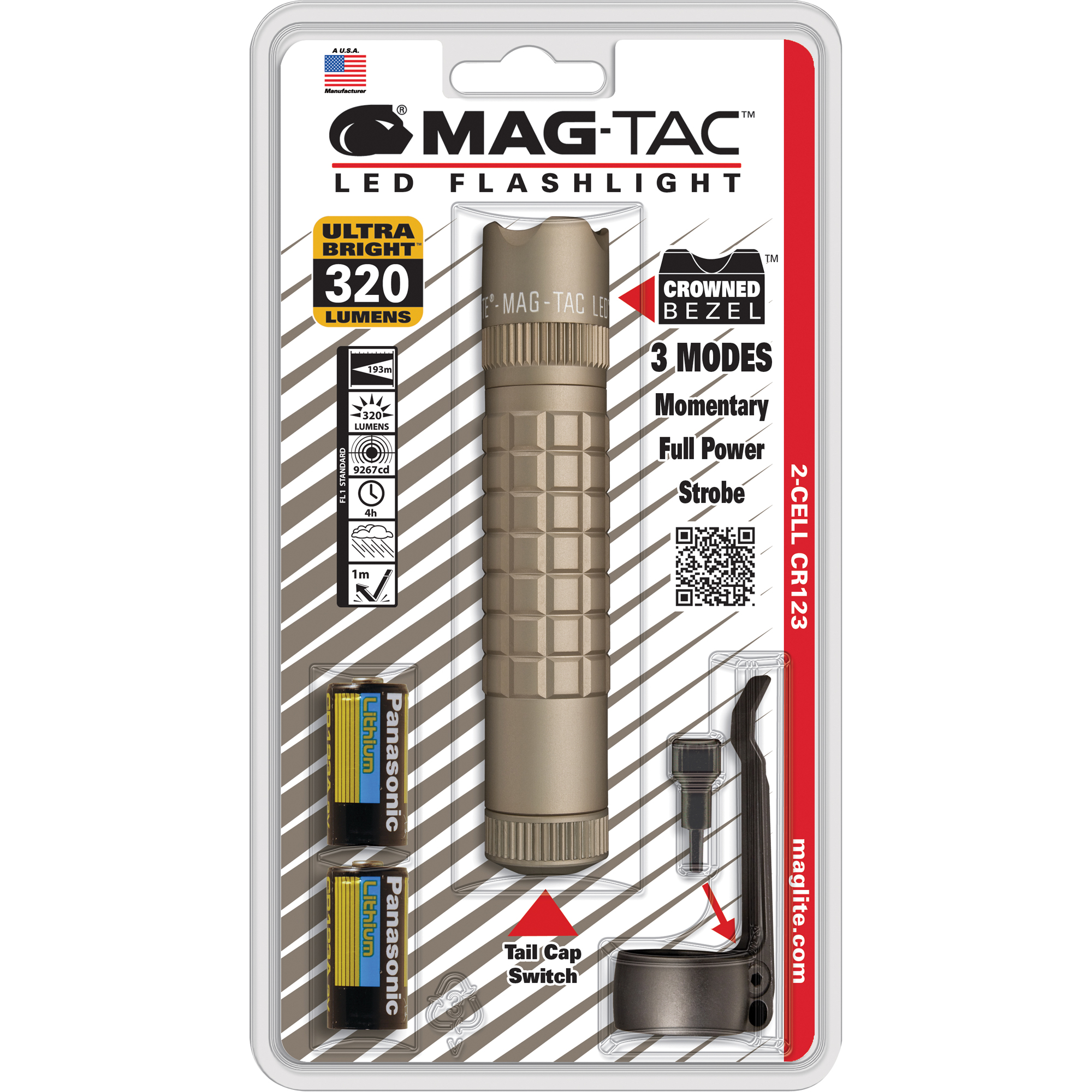 MAGLITE Mag-Tac LED 2-Cell Tactical Flashlights XD015 (SG2LRD6) | Shop ...