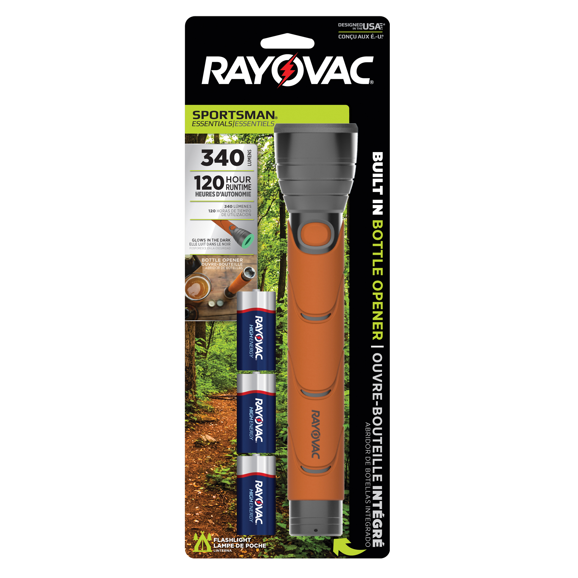 Rayovac SPGL3C-BA Sportsman Essentials Glow Ring Flashlight, LED, 310 ...