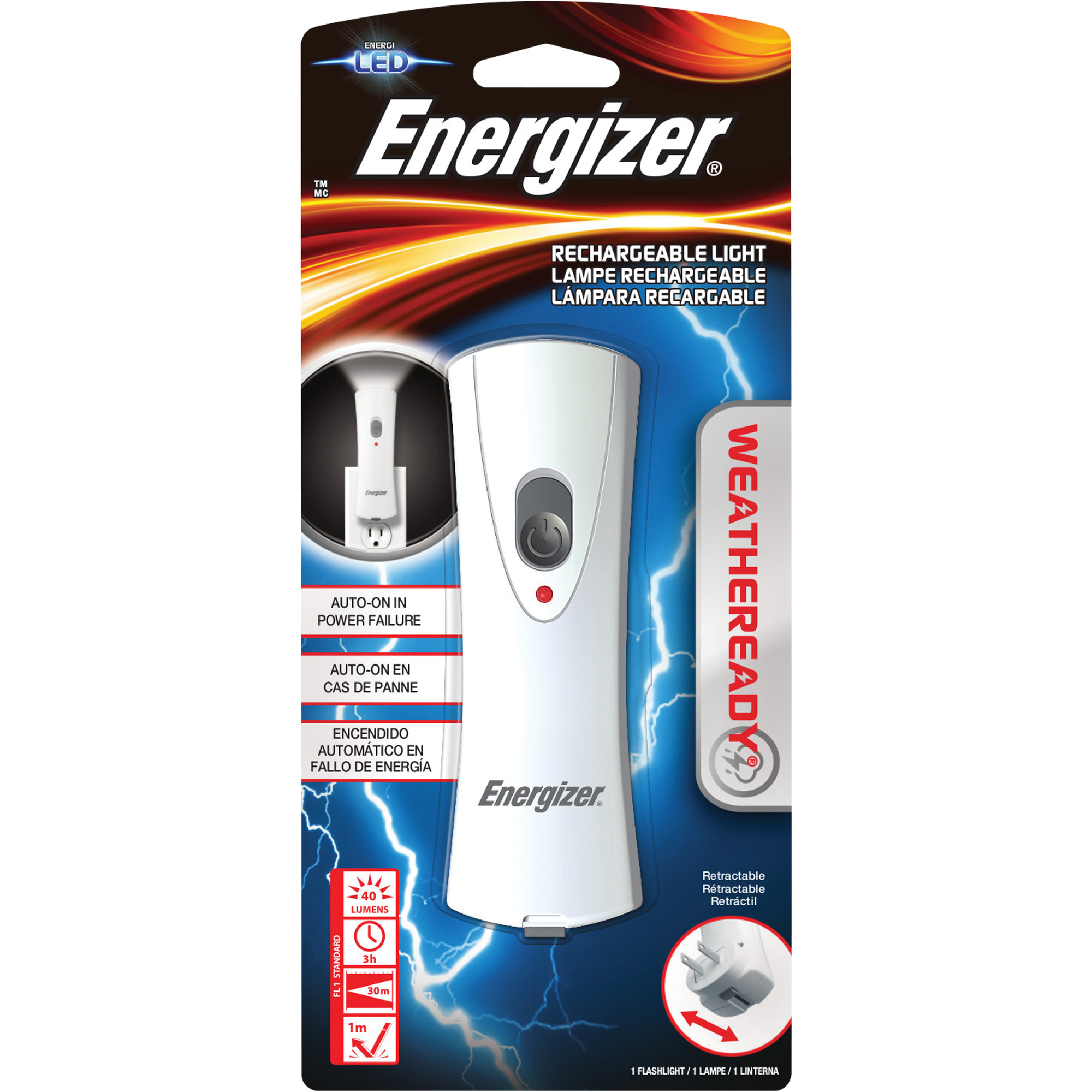 Energizer RCL1FN2WR Weatheready® Flashlight, LED, 40 Lumens ...