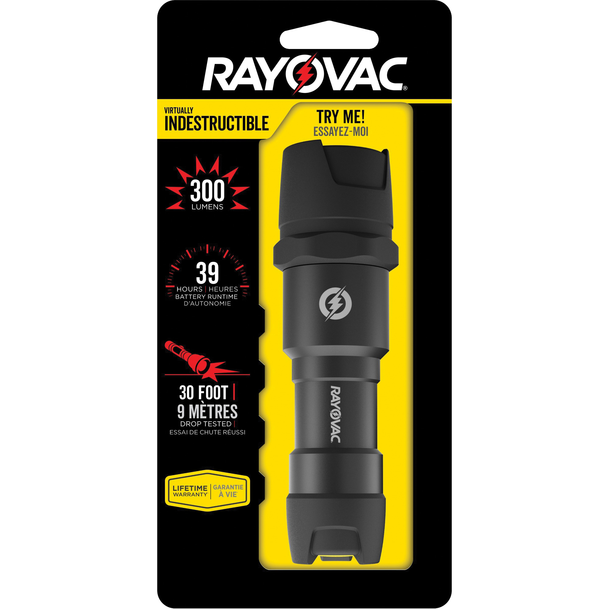 RAYOVAC Workhorse Pro Virtually Indestructible Flashlight, LED, 300 ...